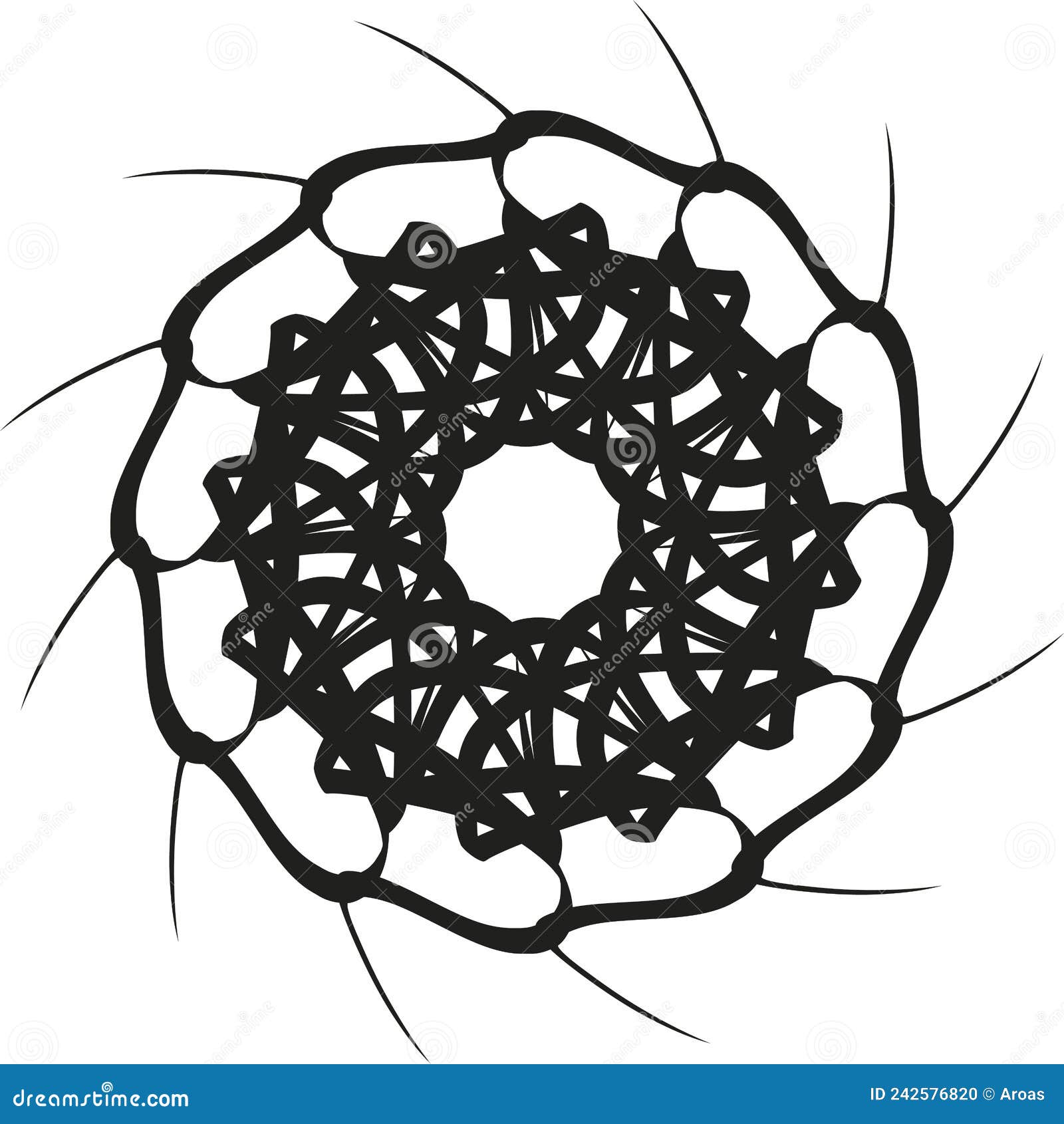 Distorted Sketch Radiating Abstract Shape Stock Vector - Illustration ...