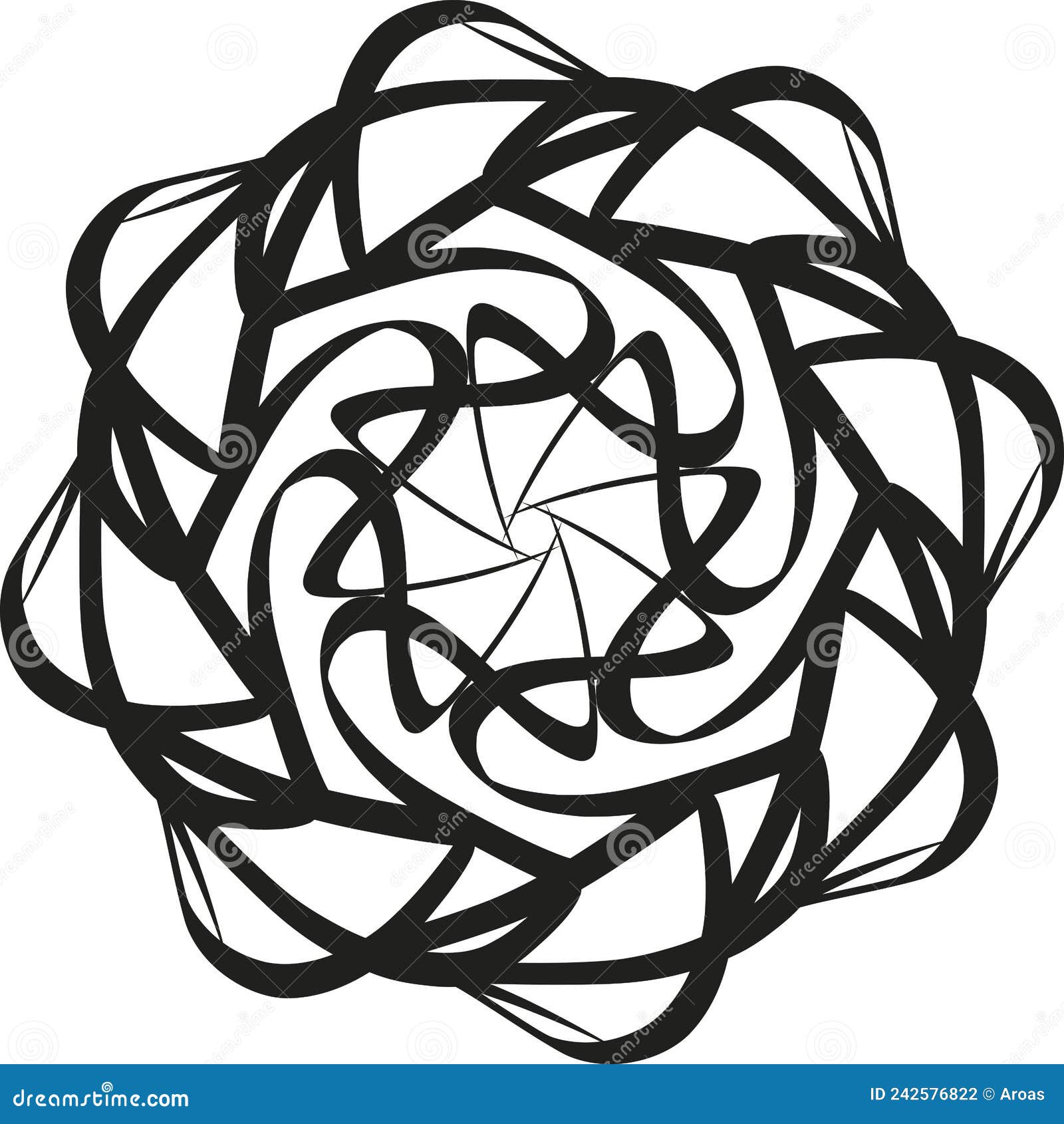 Distorted Sketch Radiating Abstract Shape Stock Vector - Illustration ...