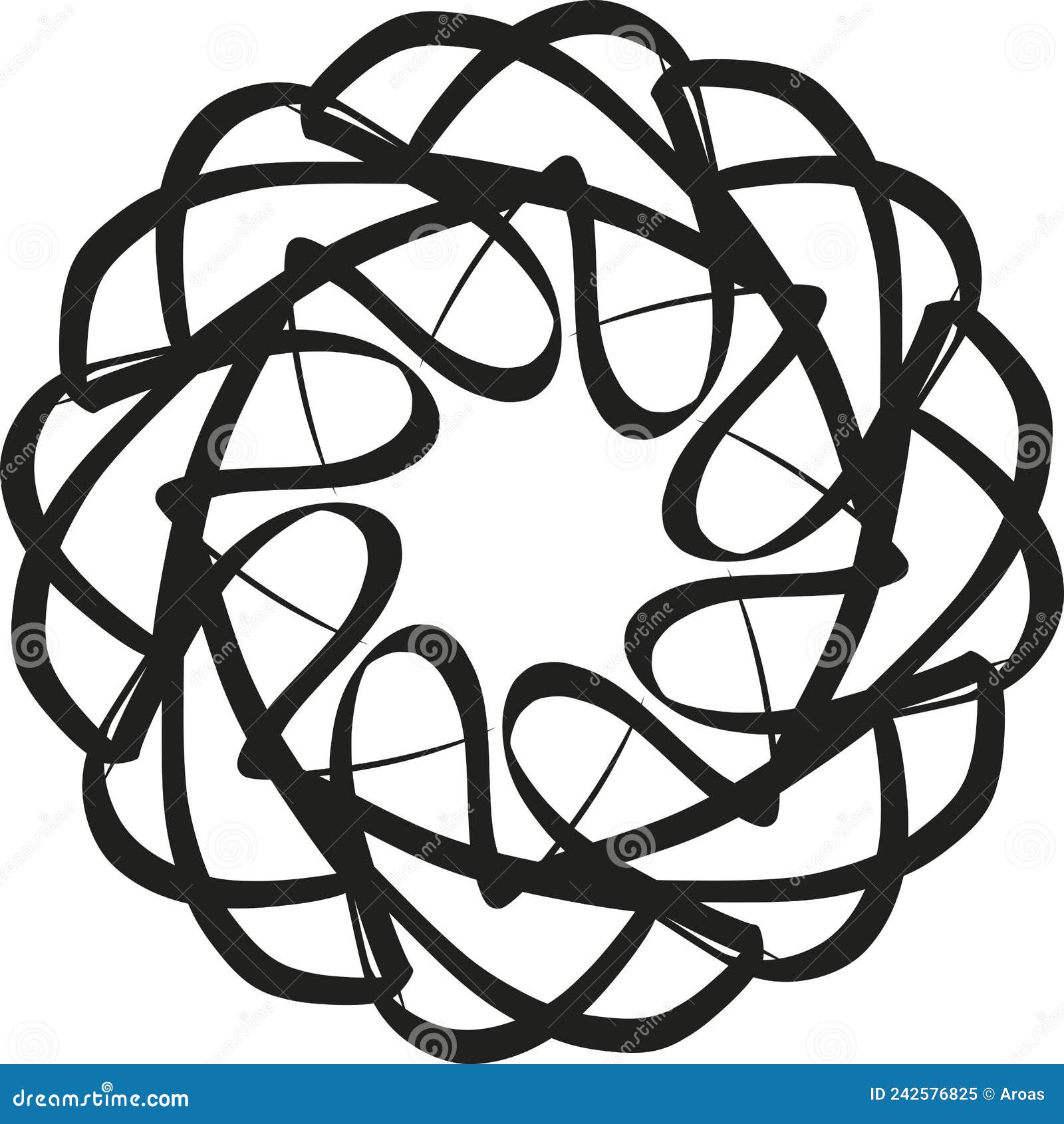 Distorted Sketch Radiating Abstract Shape Stock Vector - Illustration ...