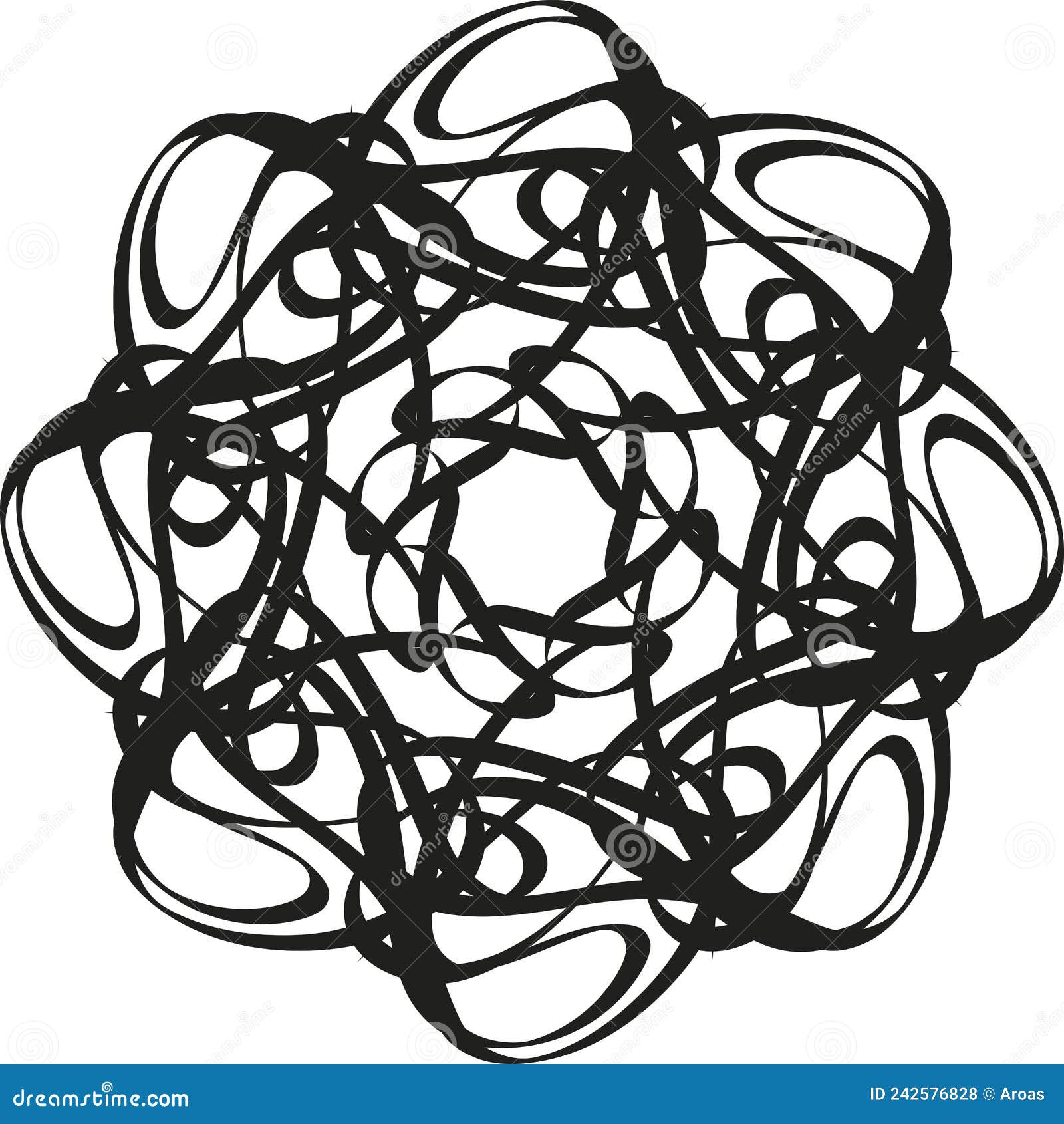 Distorted Sketch Radiating Abstract Shape Stock Vector - Illustration ...
