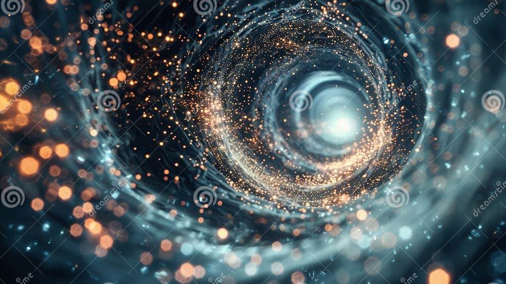 A Distorted Spiral with Particles Flying Off Symbolizing the ...