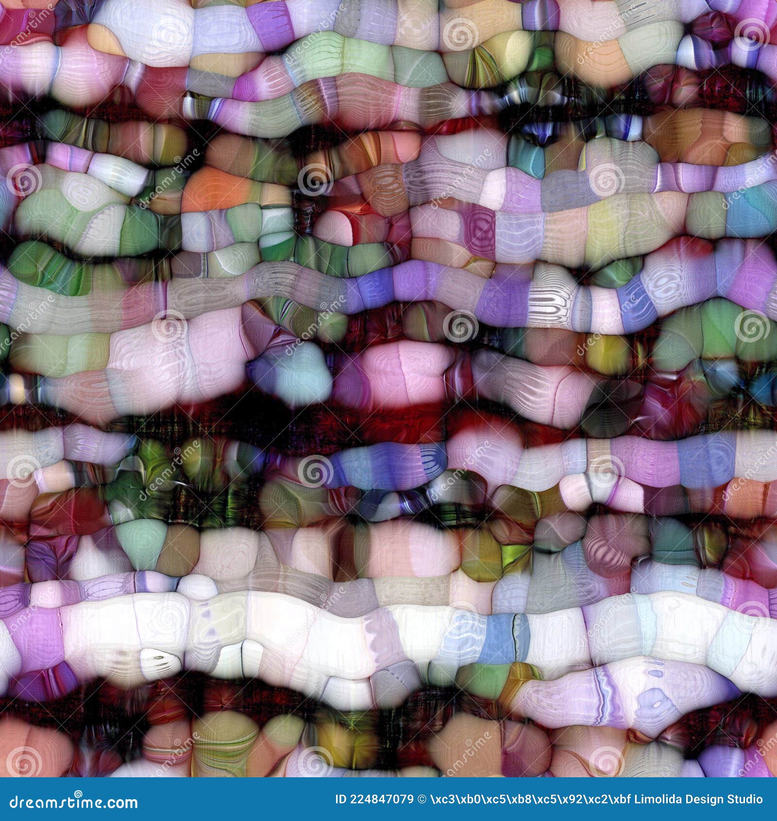 Distorted Spot Blotch Effect Seamless Pattern. Vibrant Boho Organic ...