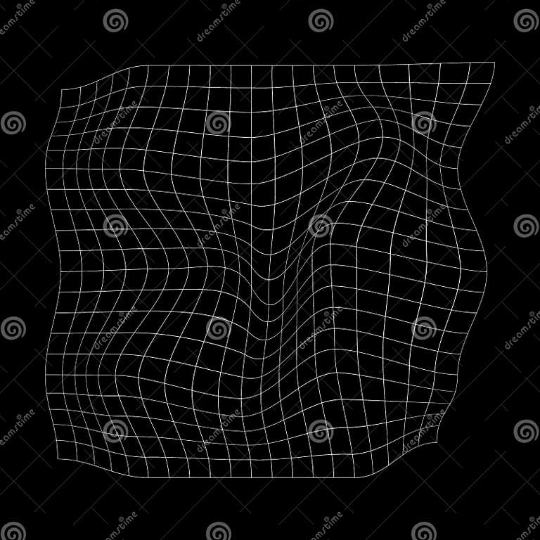 Distorted Square Grid. Warped Mesh Texture. Curvatured Net. Checkered ...