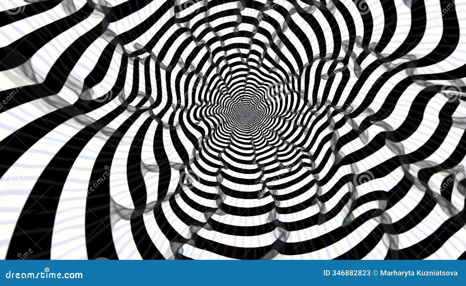 Distorted Twisted Black and White Line Background. Trippy Strip ...