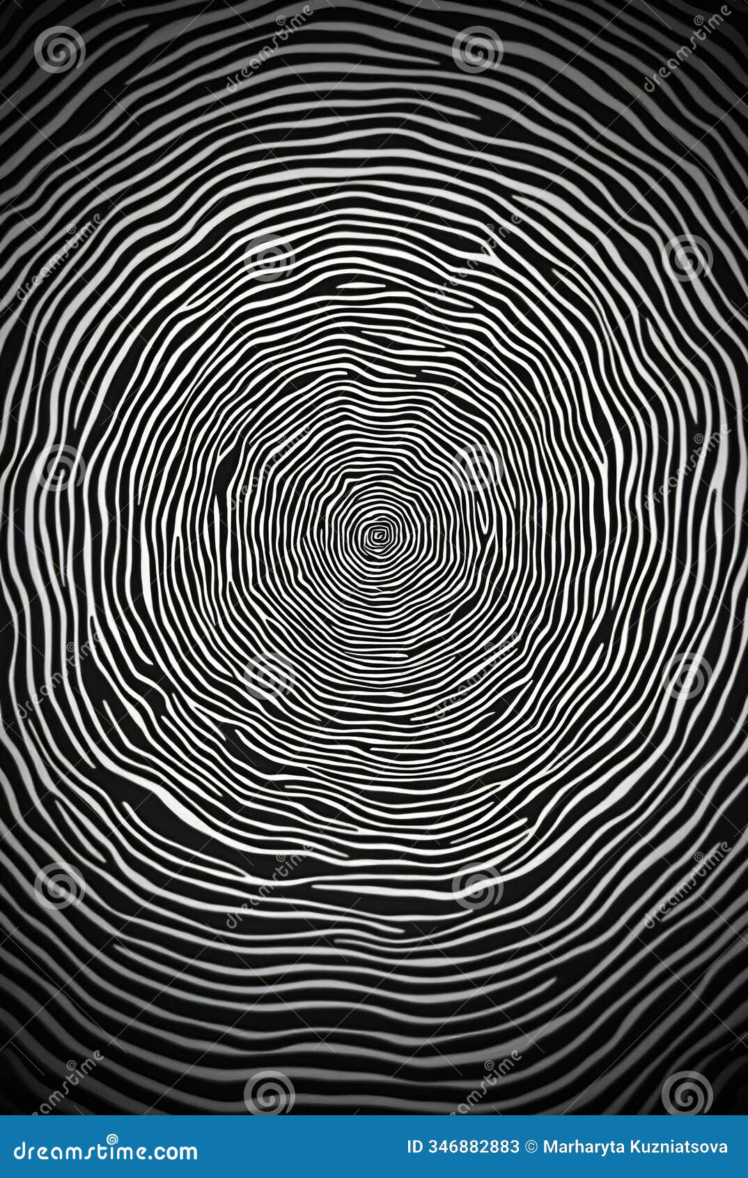 Trippy Strip Pattern. Horizontal Background With Black And White Curved ...