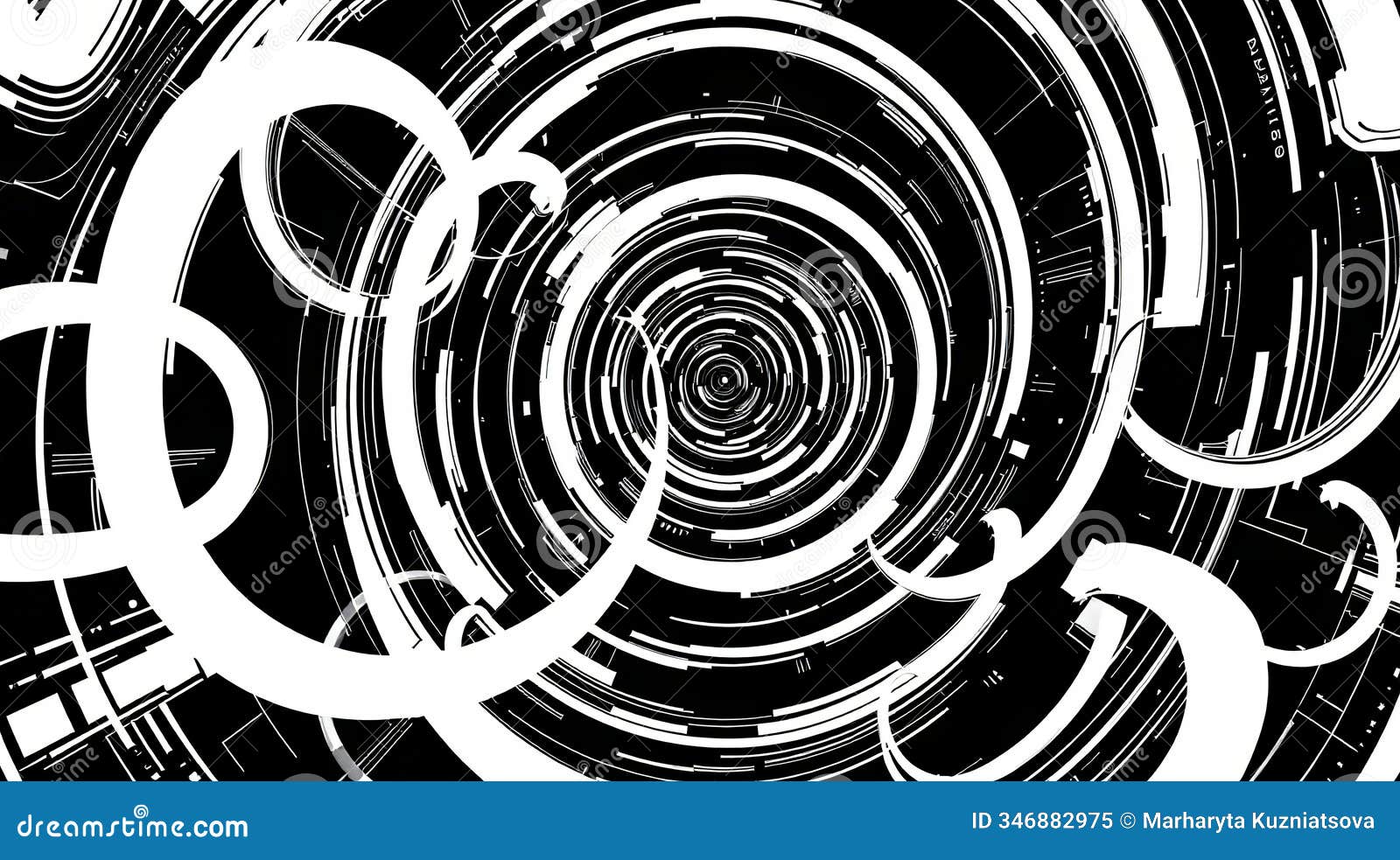 Distorted Twisted Black And White Line Background. Trippy Strip ...