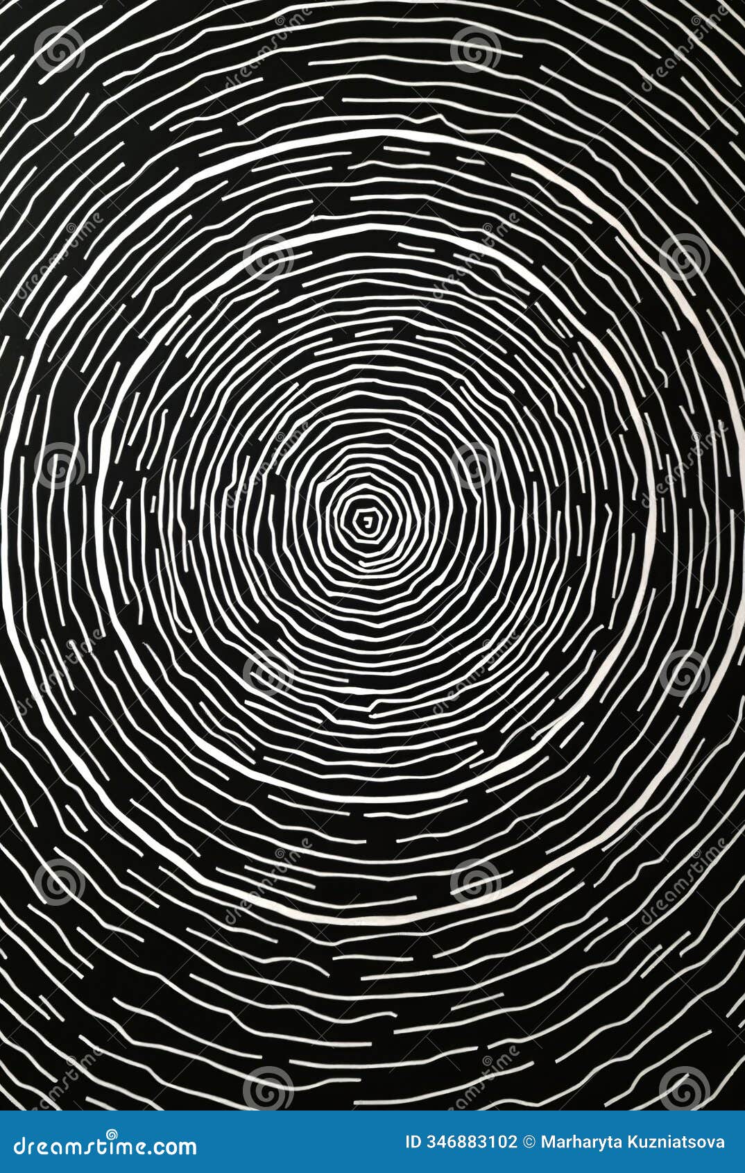 Trippy Strip Pattern. Horizontal Background With Black And White Curved ...