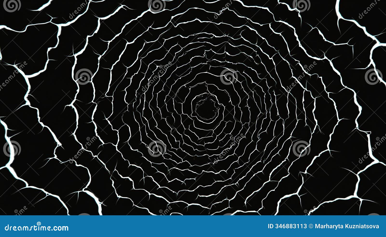 Trippy Strip Pattern. Horizontal Background With Black And White Curved ...