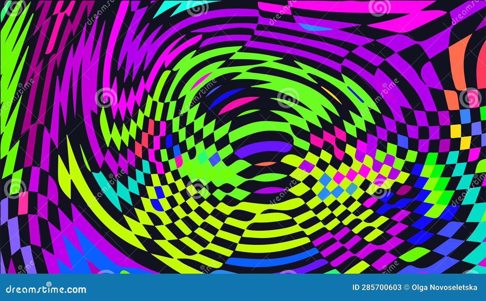 Distorted Twisted Checkered Background. Trippy Strip Psychedelic ...