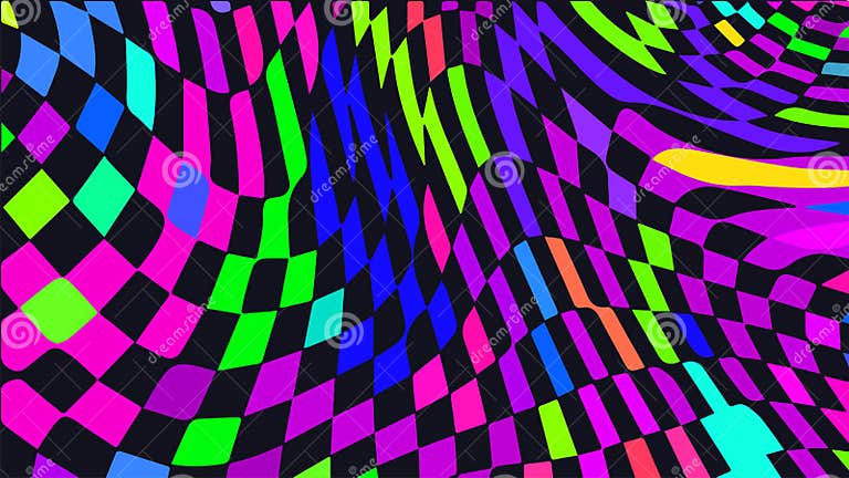 Distorted Twisted Checkered Background. Trippy Strip Psychedelic ...