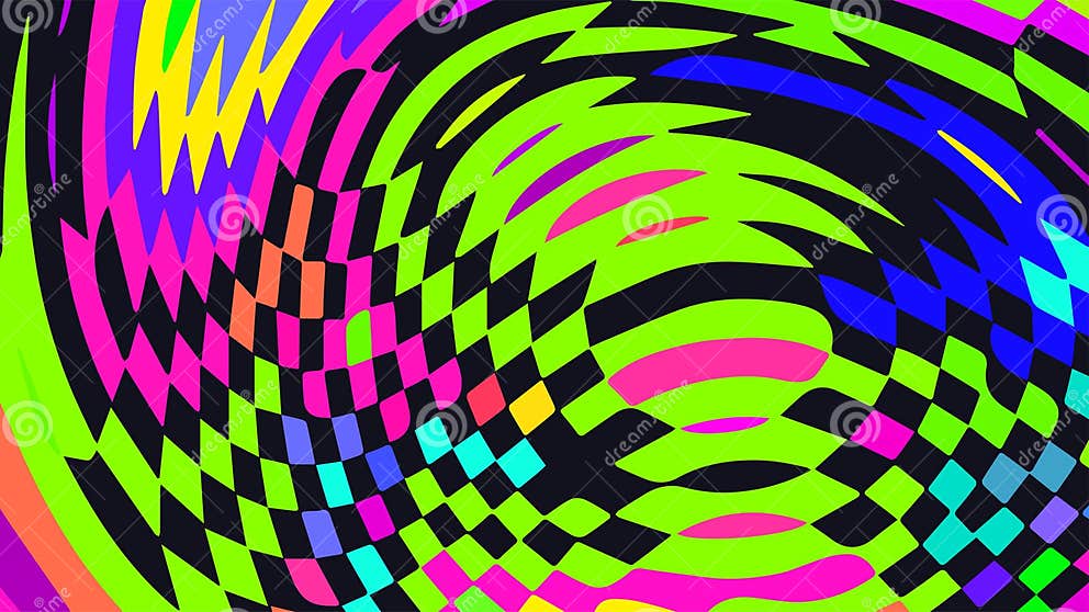 Distorted Twisted Checkered Background. Trippy Strip Psychedelic ...