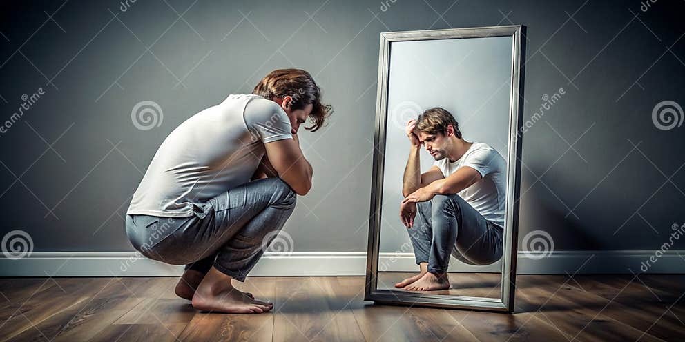 Distorted View of Body Dysmorphia Concept Insecure about Self AI ...