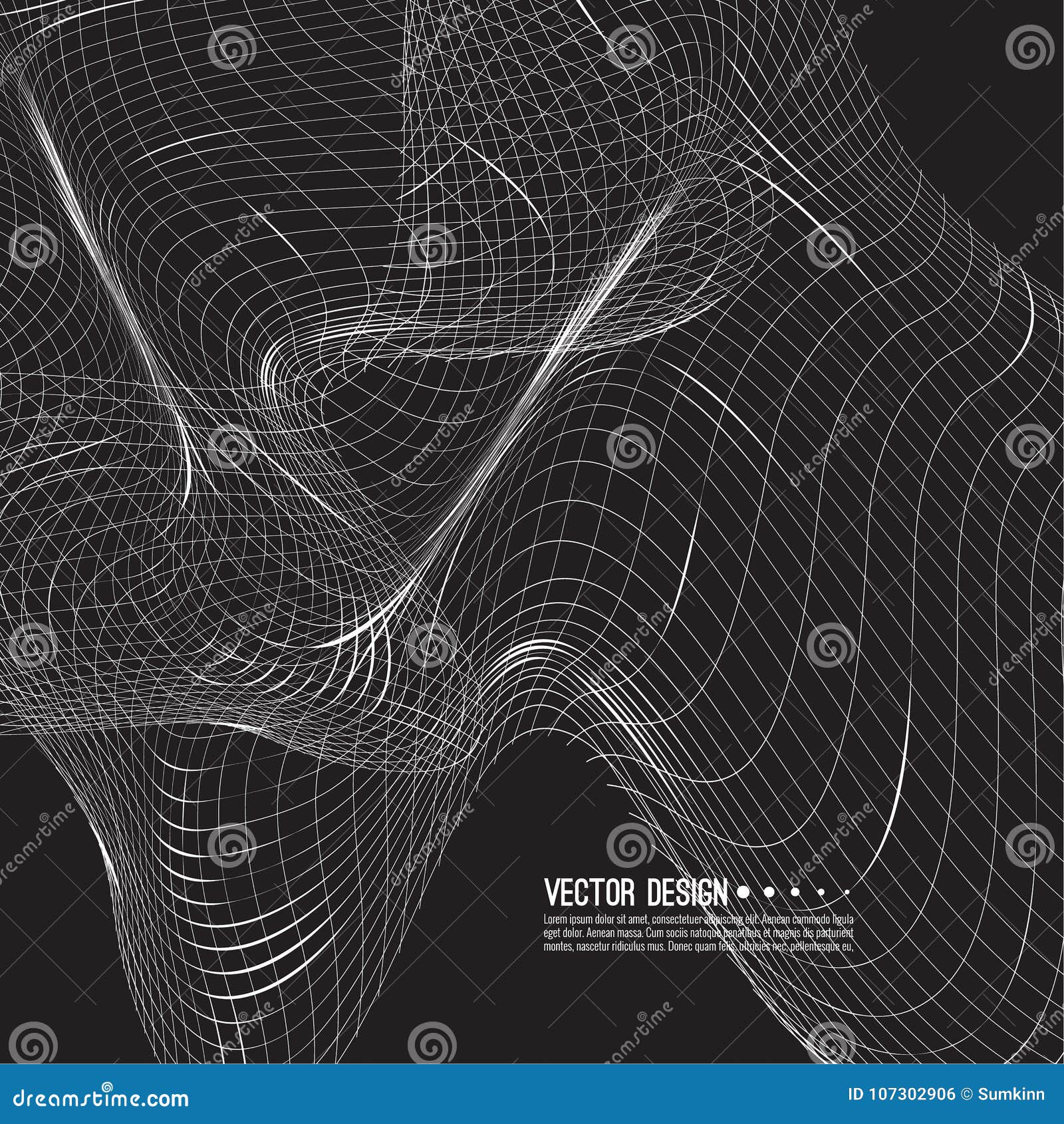 Distorted Wave Monochrome Texture. Stock Vector - Illustration of ...