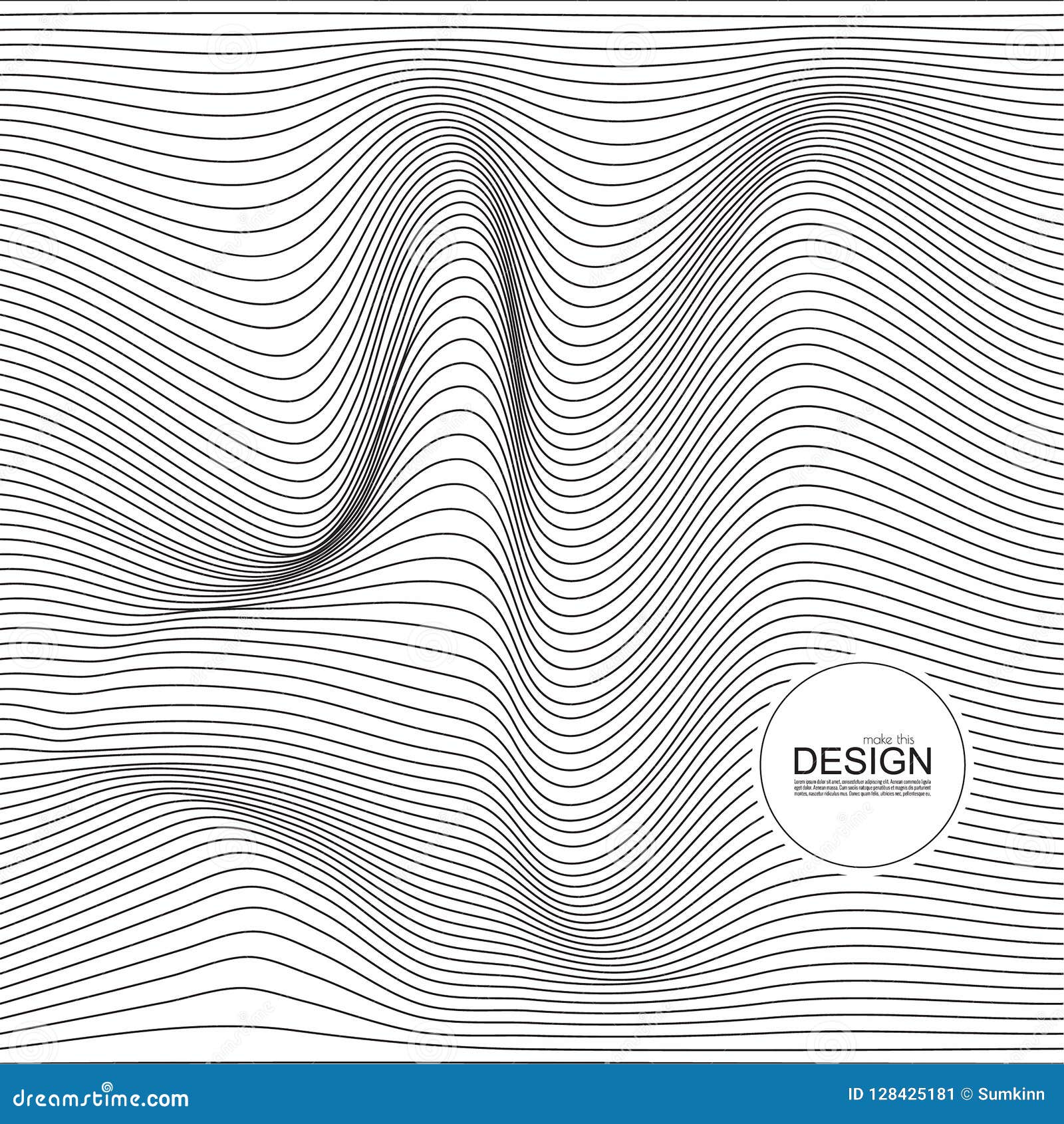 Distorted Wave Monochrome Texture. Stock Vector - Illustration of ...