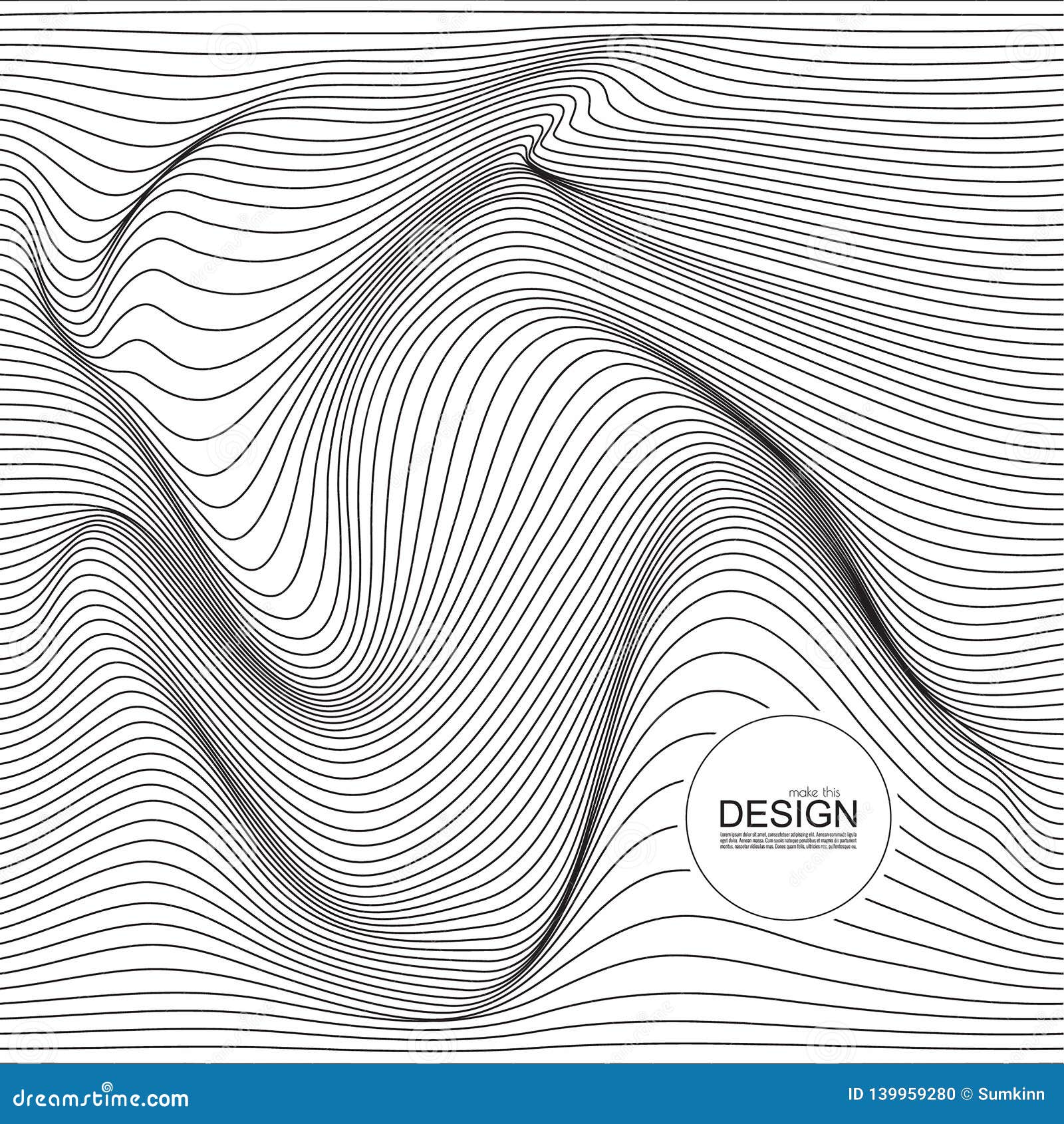 Distorted Wave Monochrome Texture. Stock Vector - Illustration of ...