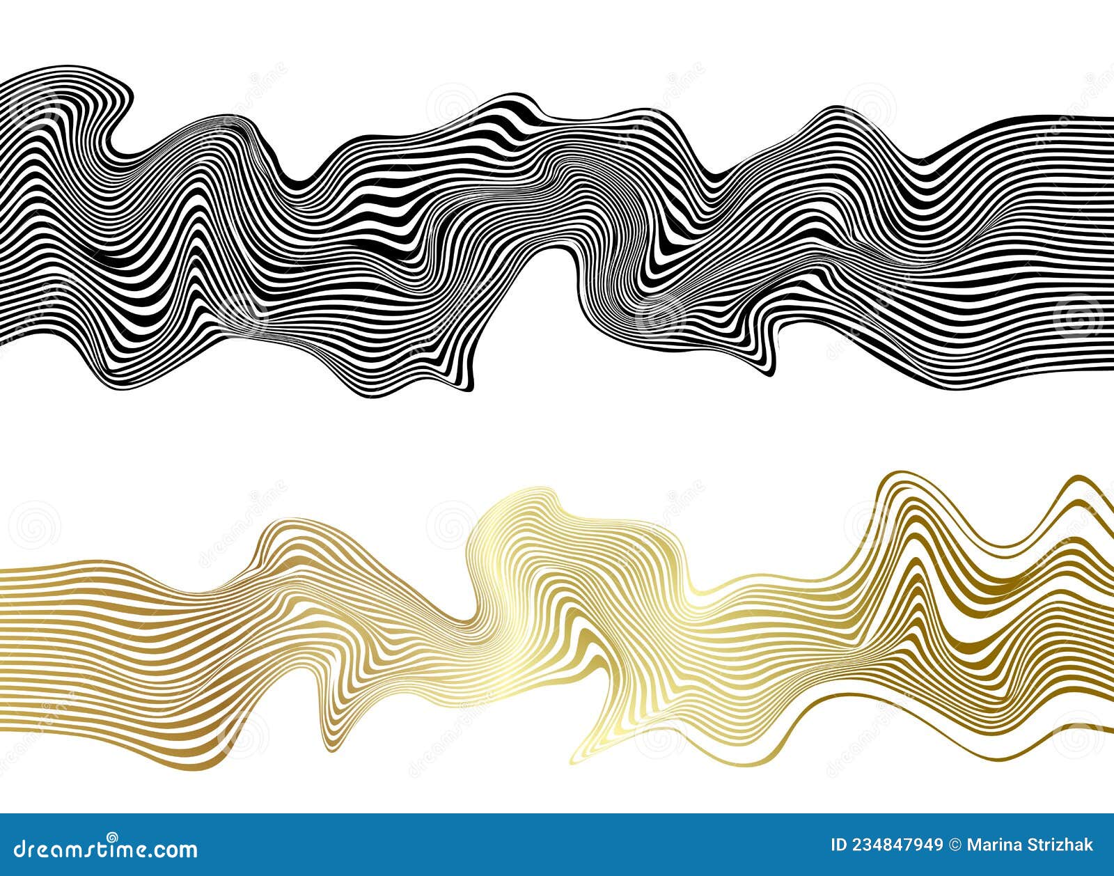Distorted Wave Line Texture. Abstract Monochrome Background Cartoon ...