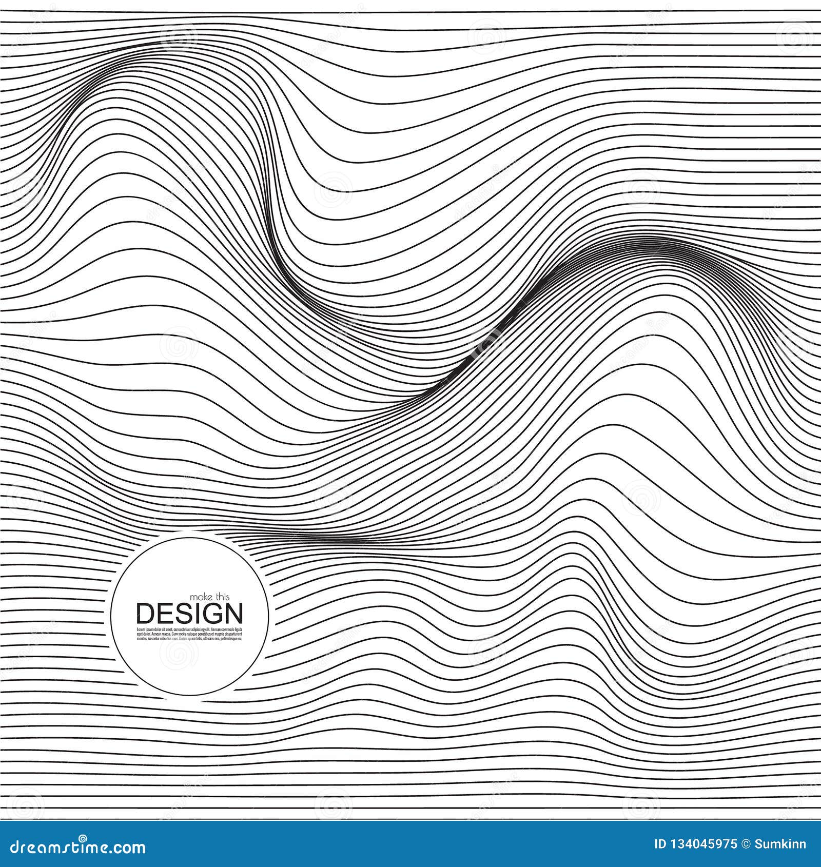 Distorted Wave Monochrome Texture. Stock Vector - Illustration of ...