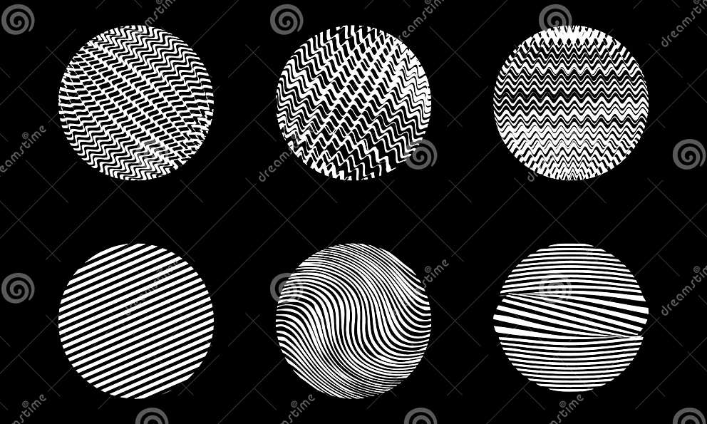 Distorted White Lines in Circles. Template or Background for Any ...