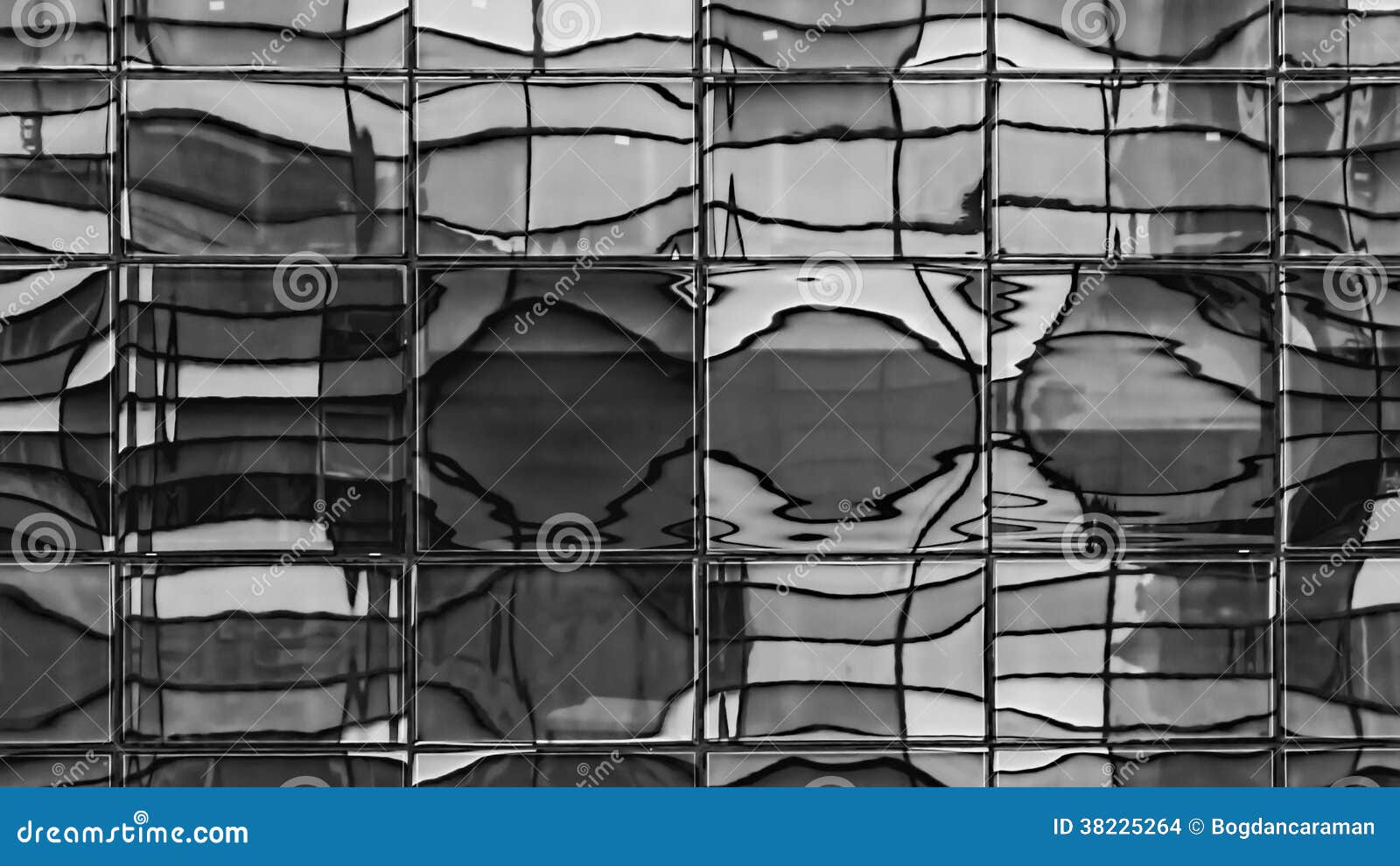 Distorted Windows Reflection - Black and White Stock Photo - Image of ...