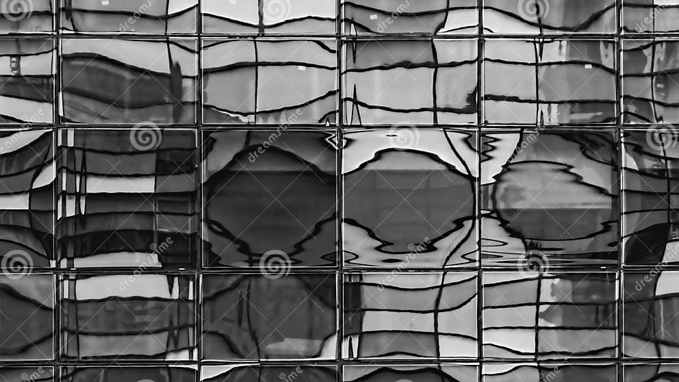 Distorted Windows Reflection - Black and White Stock Photo - Image of ...