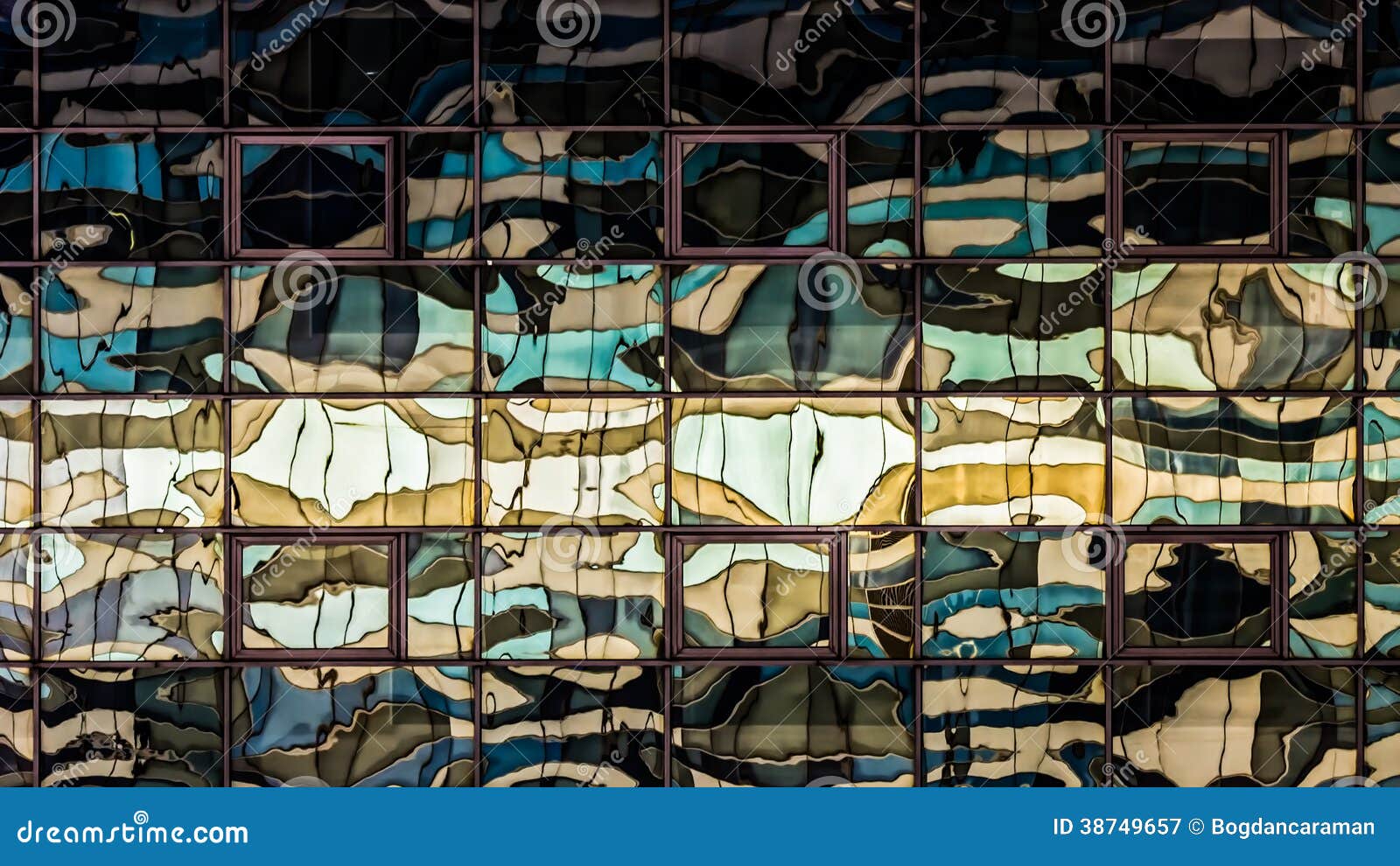 Distorted Windows Reflection Stock Image - Image of abstract, colors ...