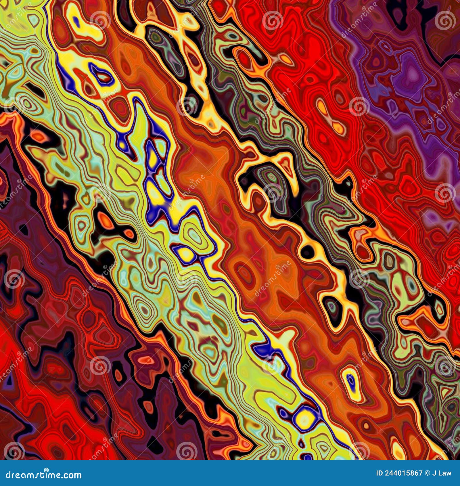 Distortion Due To Water Turbulence Many Vivid Coloured Diagonal Stripes ...