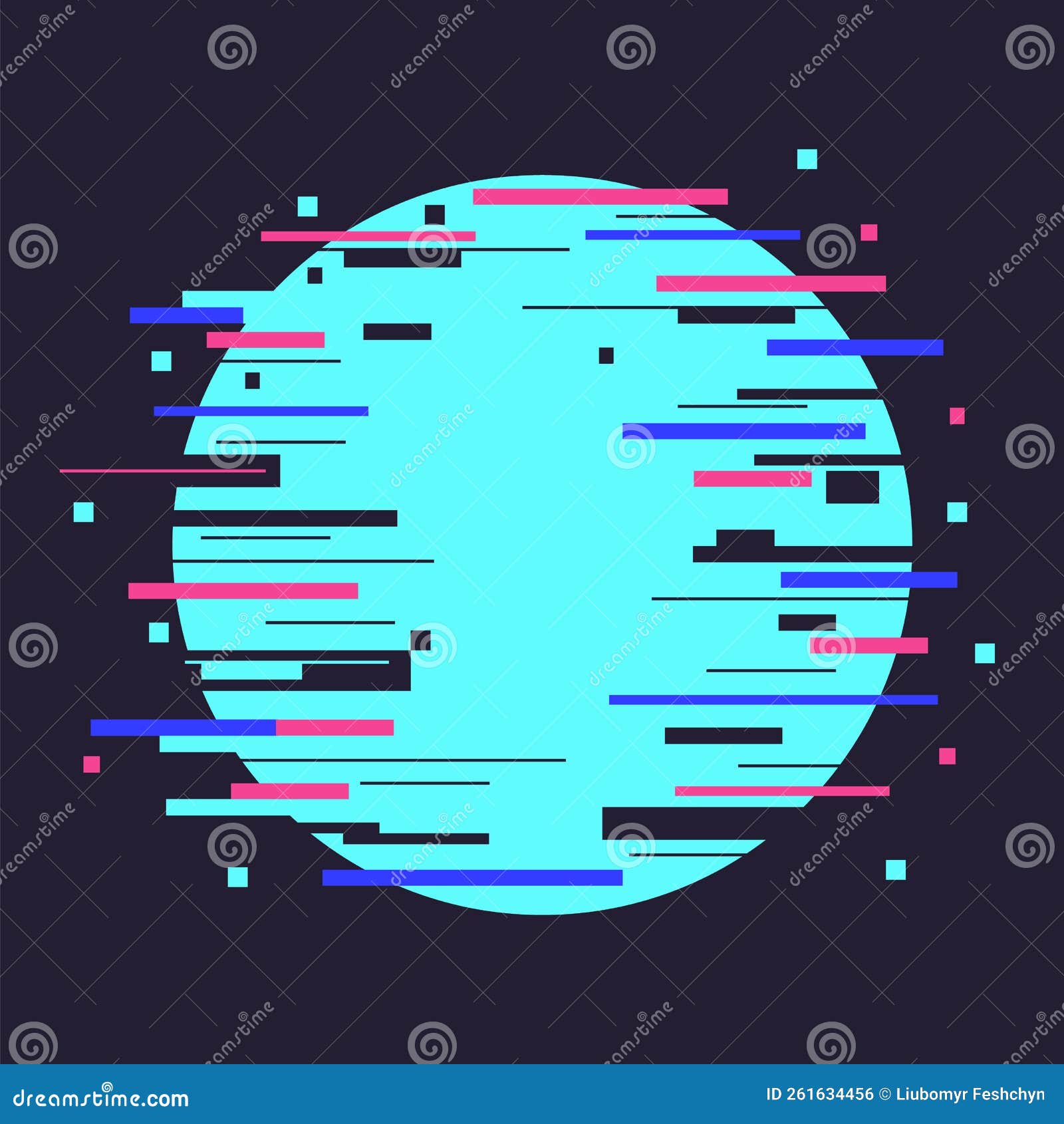 Distortion Dynamic Circle Elements, Technology Noise Defect, Geometry ...