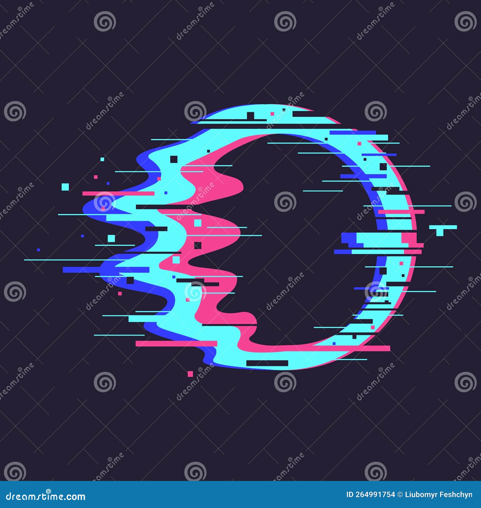 Distortion Dynamic Circle Elements, Technology Noise Defect, Geometry ...