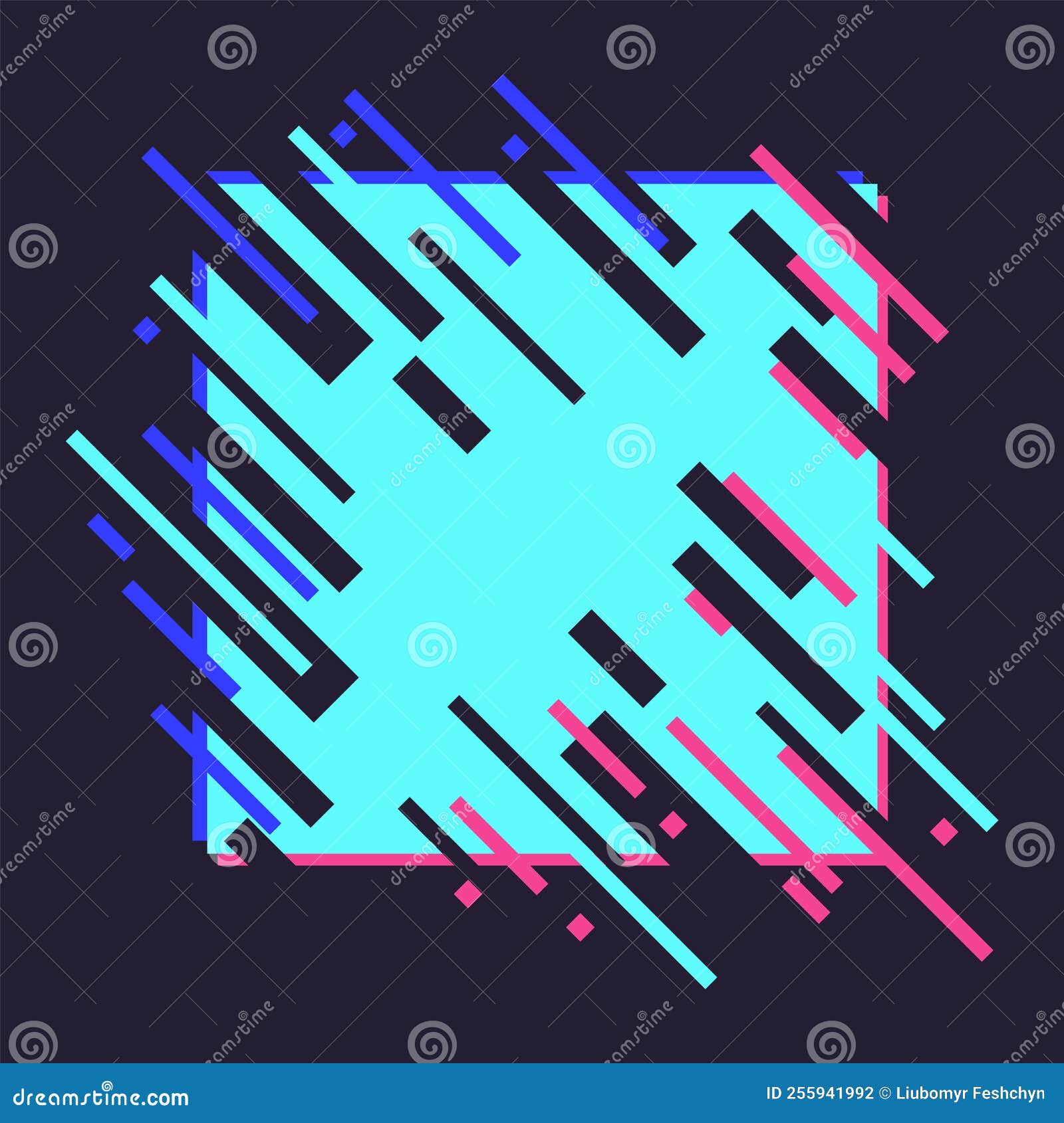Distortion Dynamic Square Element, Technology Noise Defect, Geometry ...
