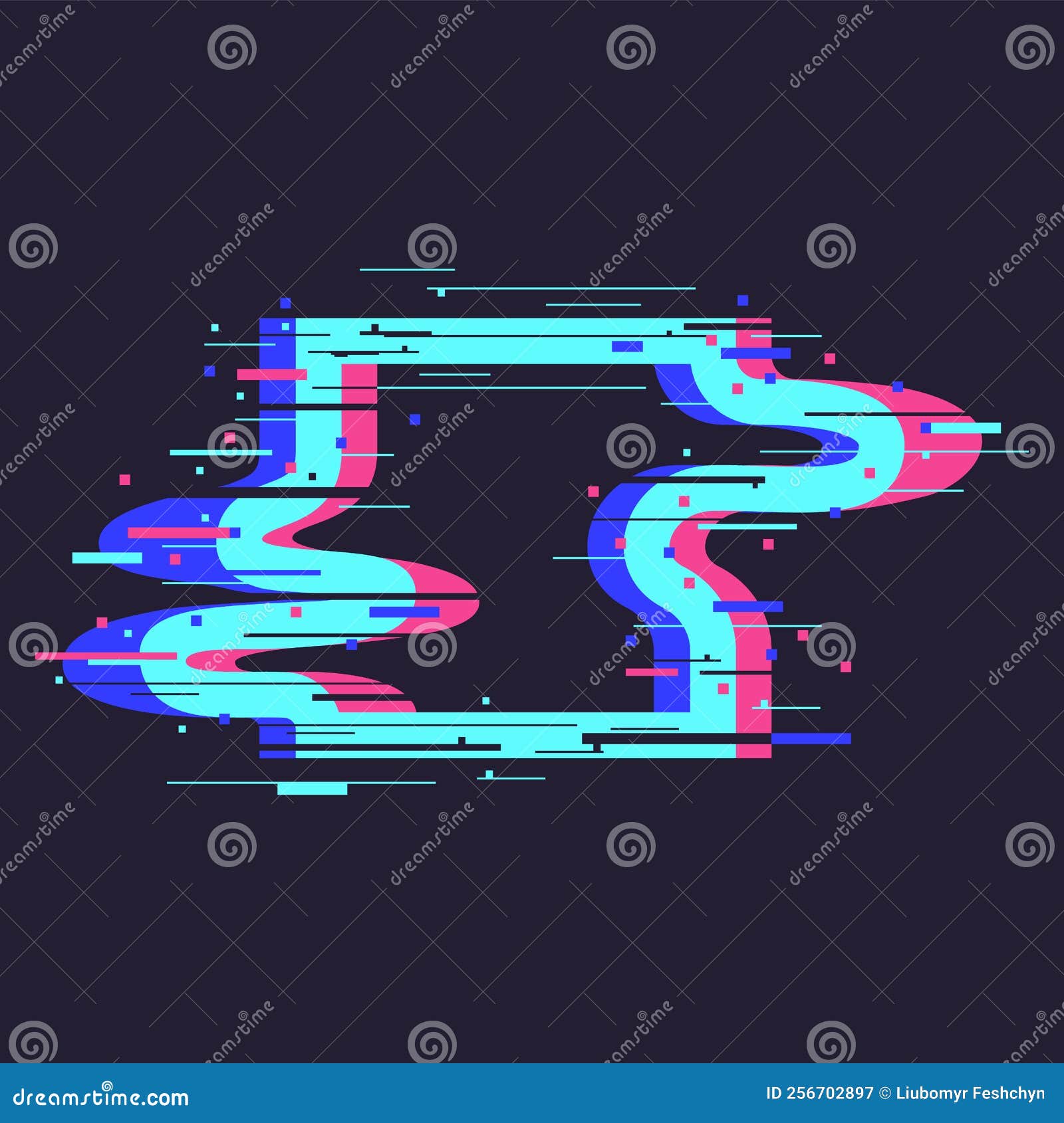 Distortion Dynamic Square Element, Technology Noise Defect, Geometry ...