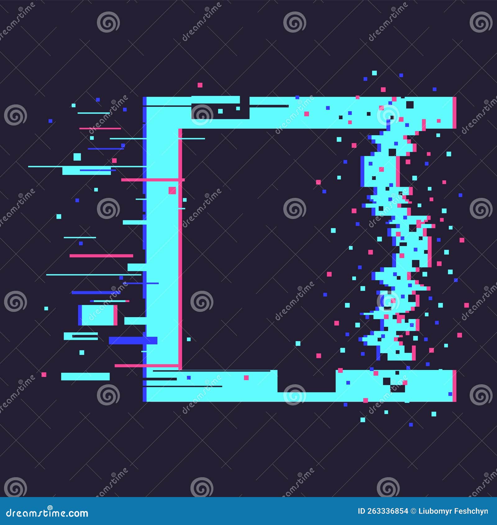 Distortion Dynamic Square Element, Technology Noise Defect, Geometry ...