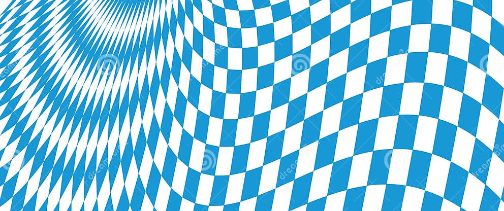 Distortion Effects on the Checkered Pattern. Pattern with Blue and ...