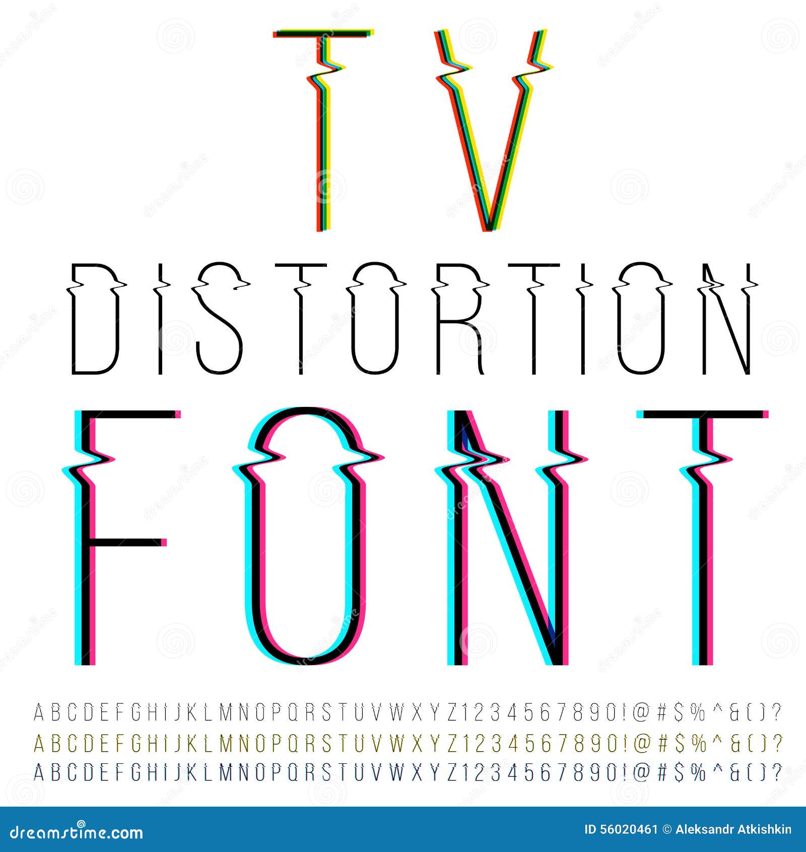 Distortion font stock vector. Illustration of retro, movie - 56020461