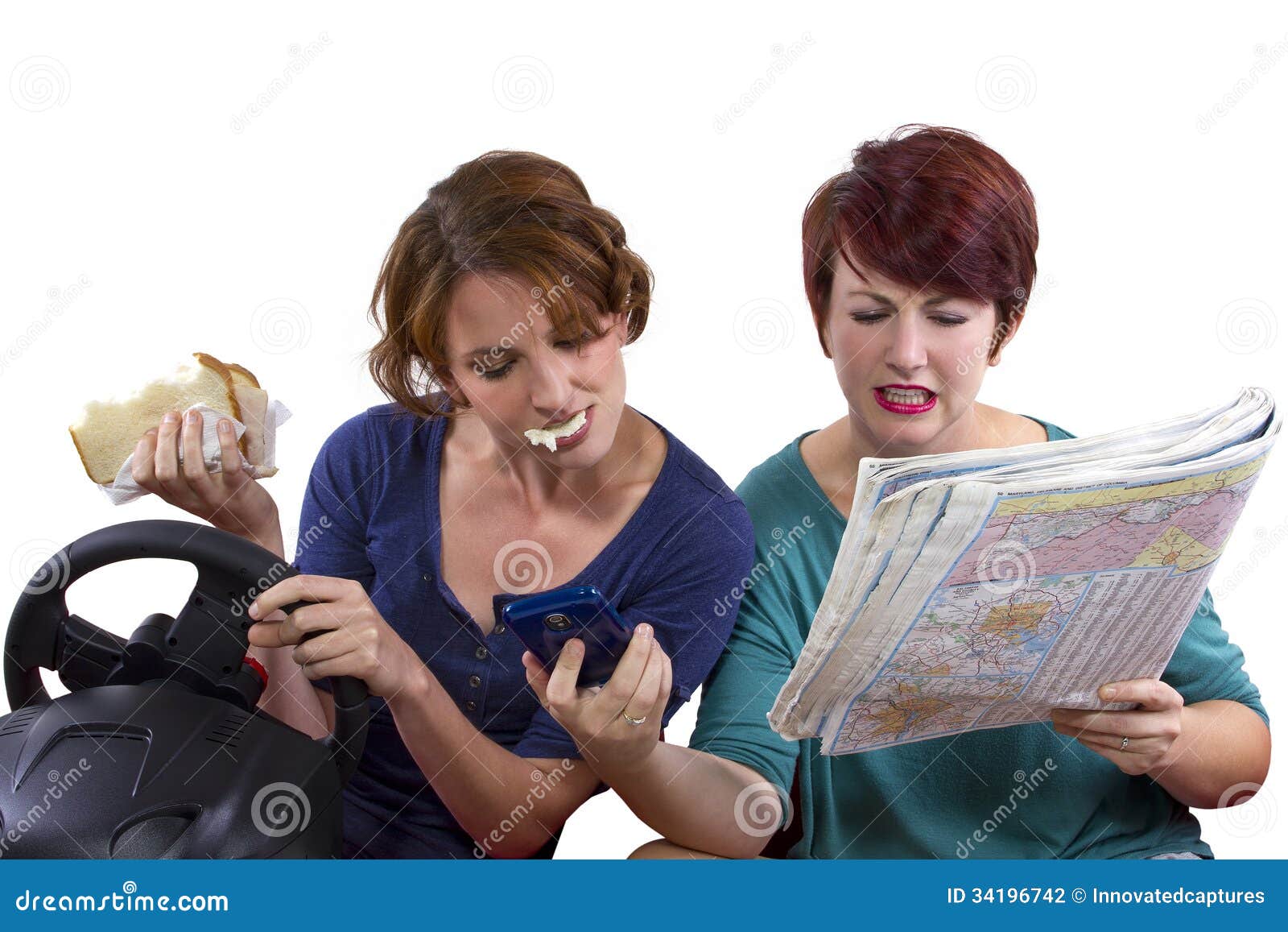 Distracted Driver stock photo. Image of reckless, girl - 34196742