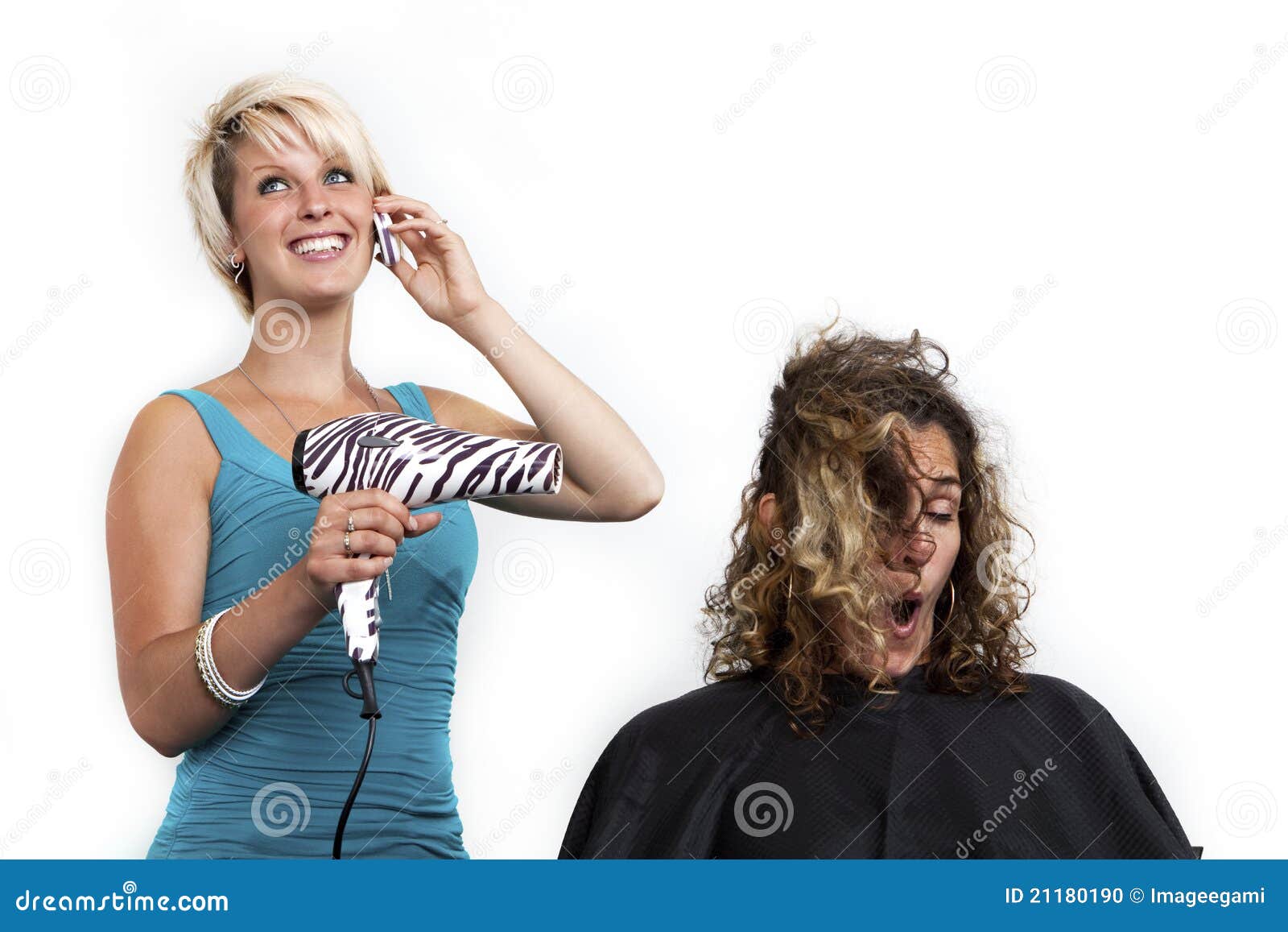 Distracted hairdresser stock photo. Image of indifferent - 21180190