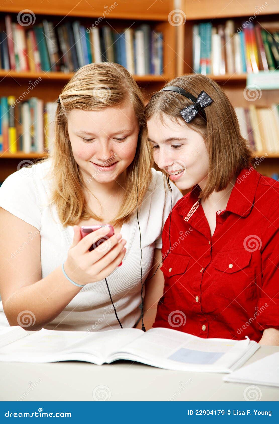 Distracted in School stock image. Image of high, bookshelves - 22904179