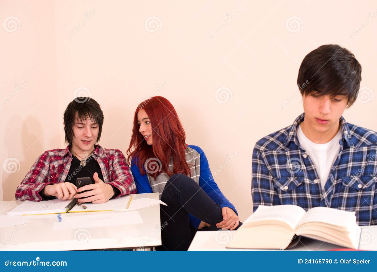 Distracted students stock photo. Image of class, male - 24168790