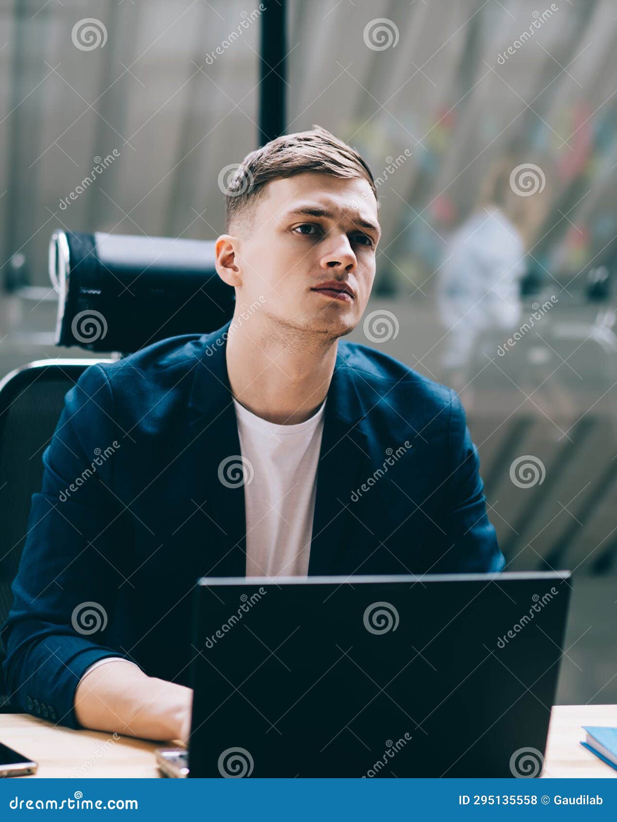 Distracted from Work Businessman with Laptop Stock Photo - Image of ...