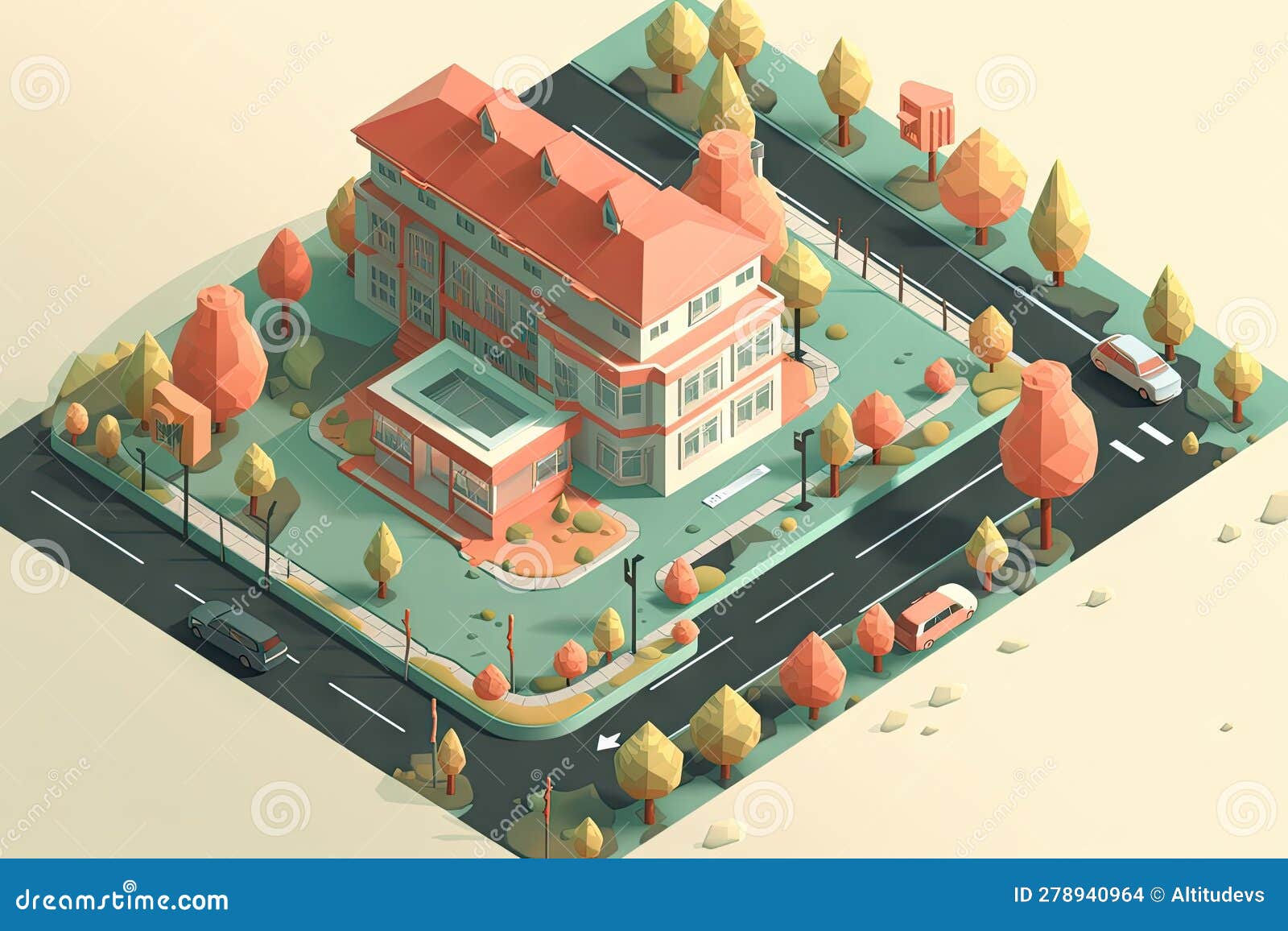 Distracting Background, with the Focus on a Key Element in Isometric ...