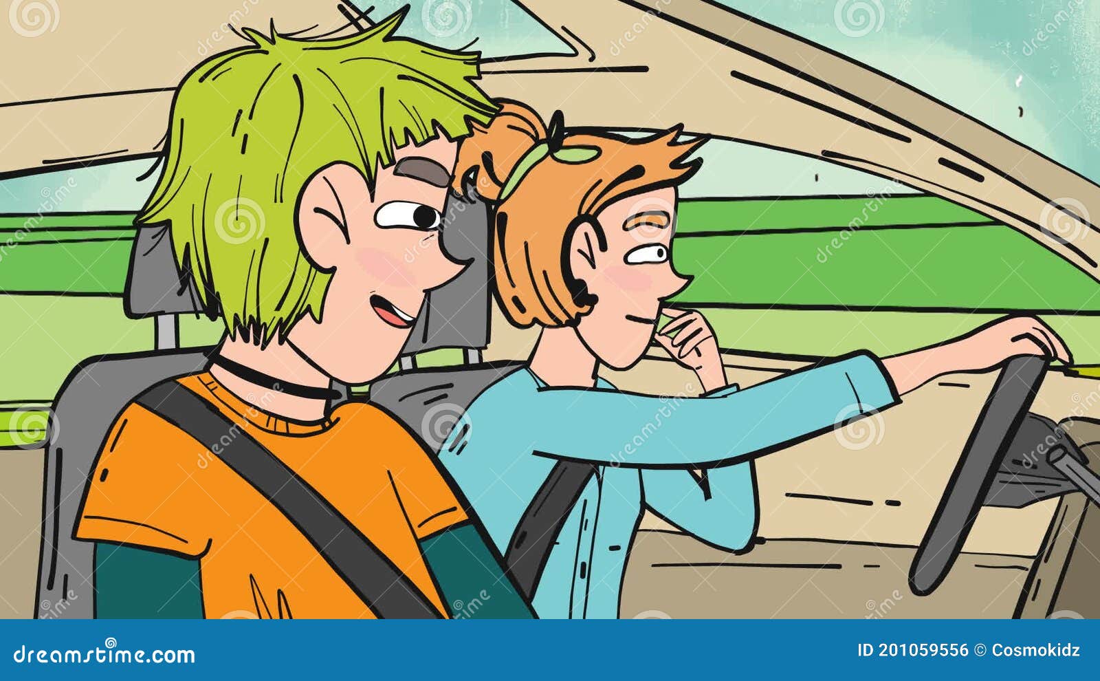 Distracting the Driver from the Road by Talking Cartoon Animation Stock ...