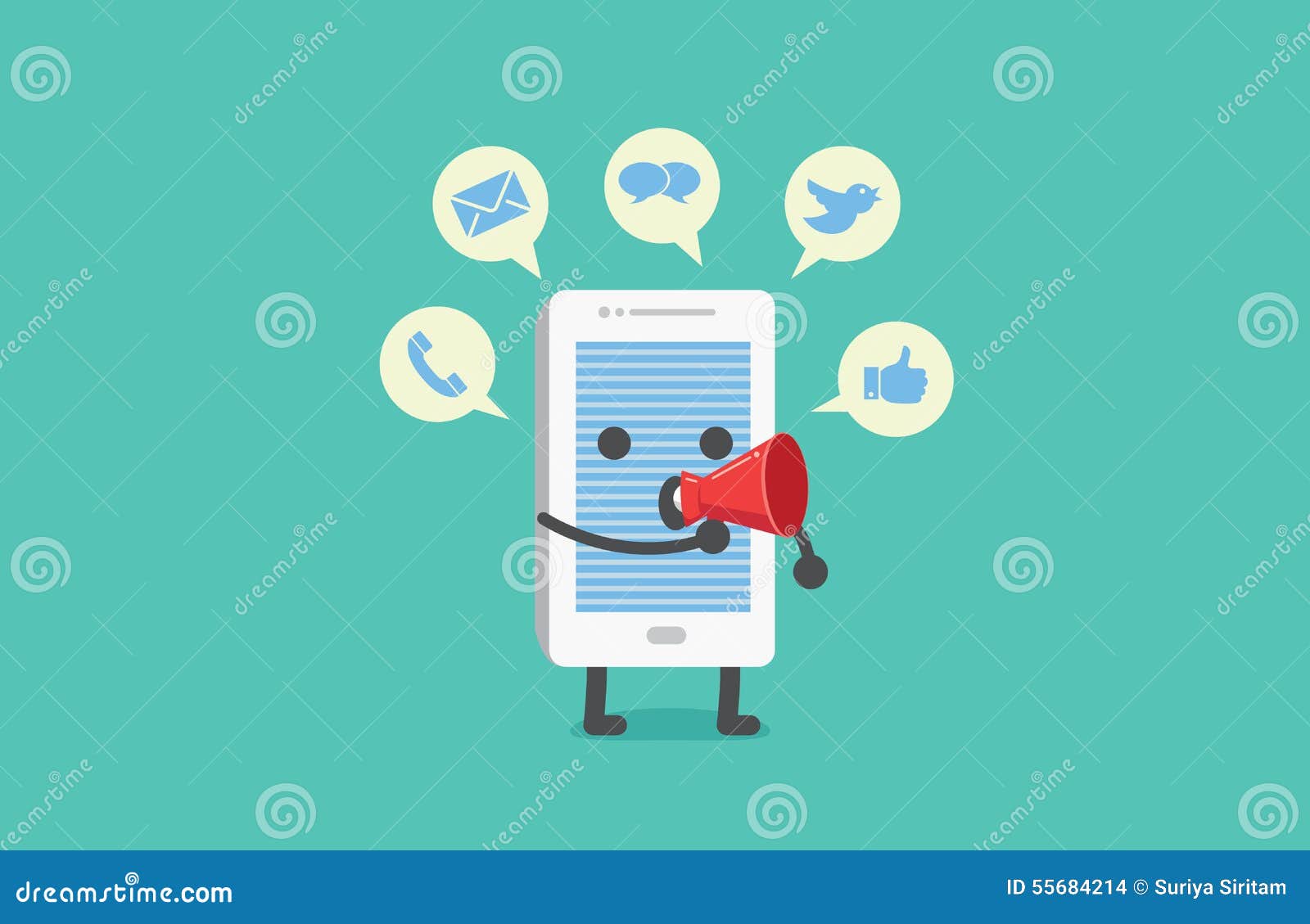 Distraction Alert of Smart Phone Stock Vector - Illustration of ...