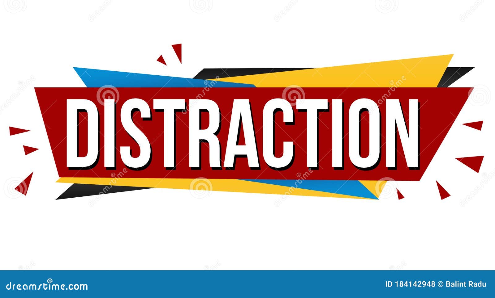 Distraction Banner. Distraction Speech Bubble Label Set. Vector ...
