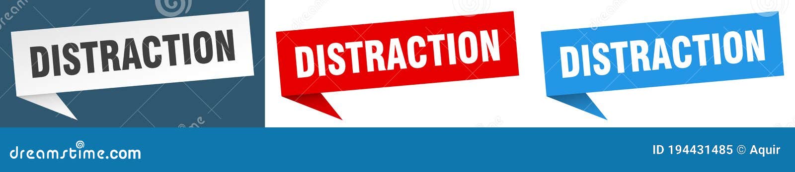 Distraction Banner. Distraction Speech Bubble Label Set Stock Vector ...