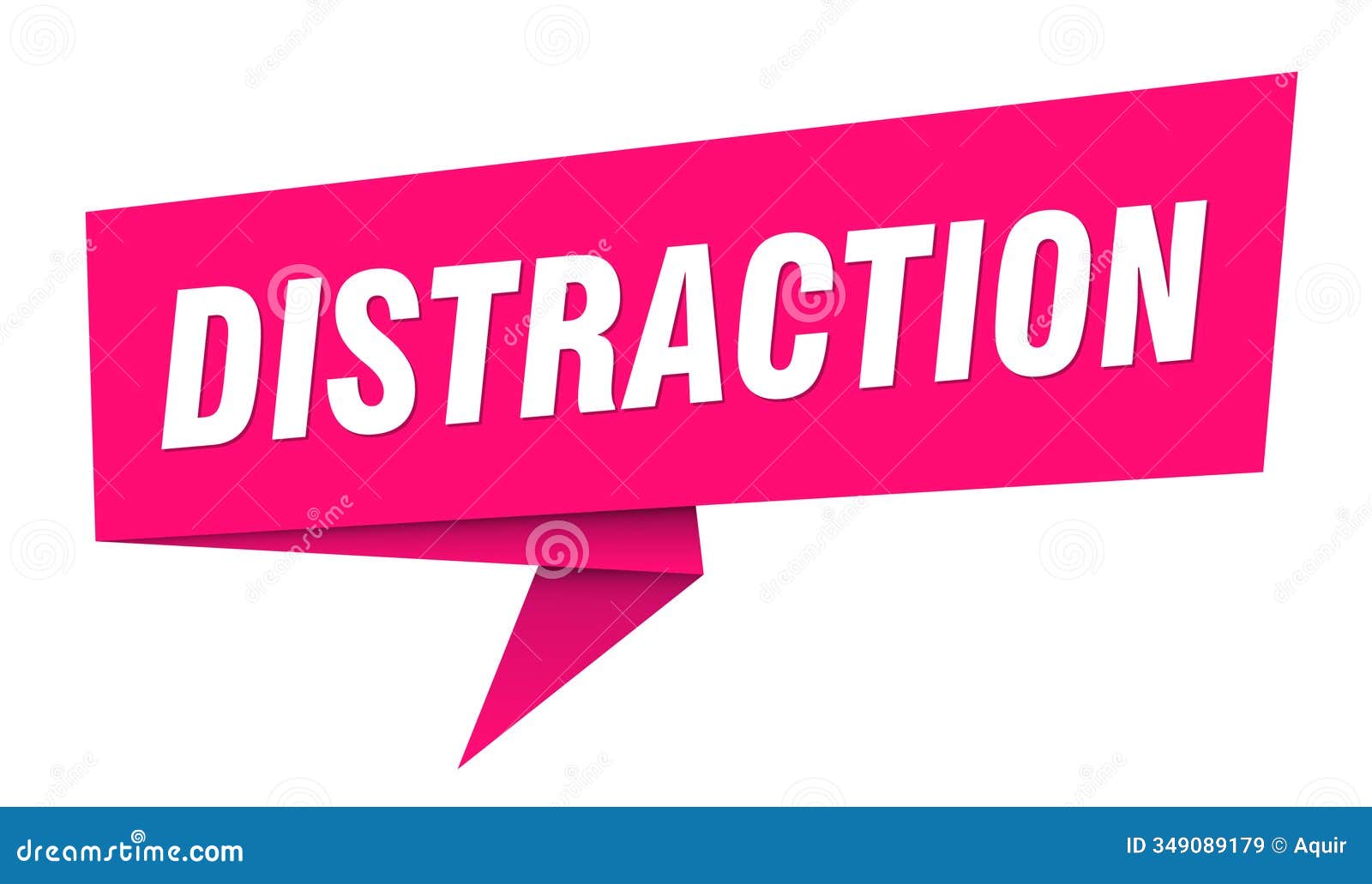 Distraction Banner Template. Distraction Ribbon Label. Cartoon Vector ...