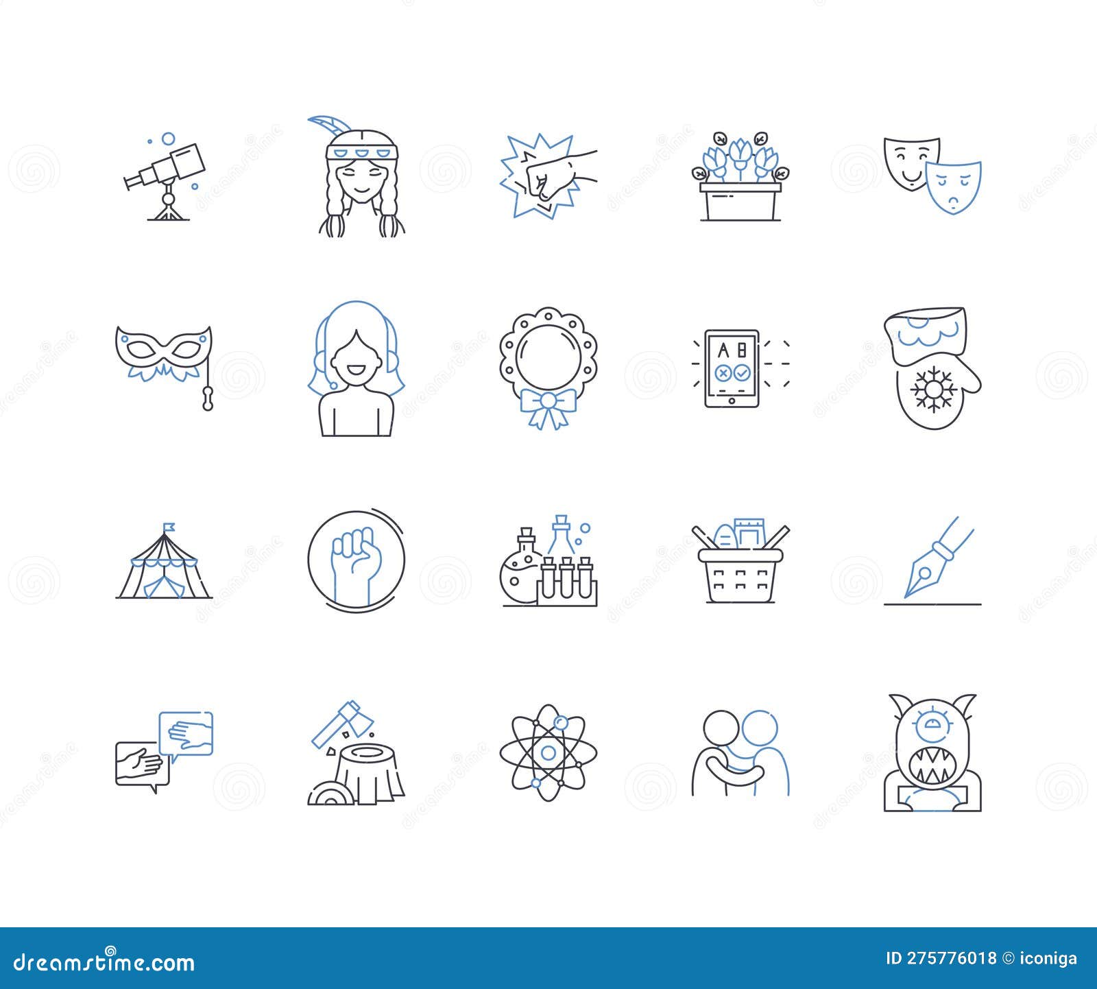 Distraction Line Icons Collection. Interruption, Diversion, Temptation ...