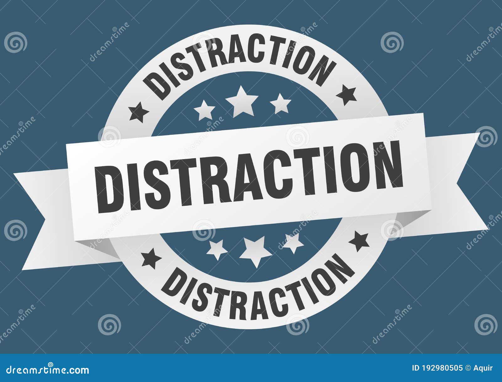 Distraction Round Ribbon Isolated Label. Distraction Sign Stock Vector ...