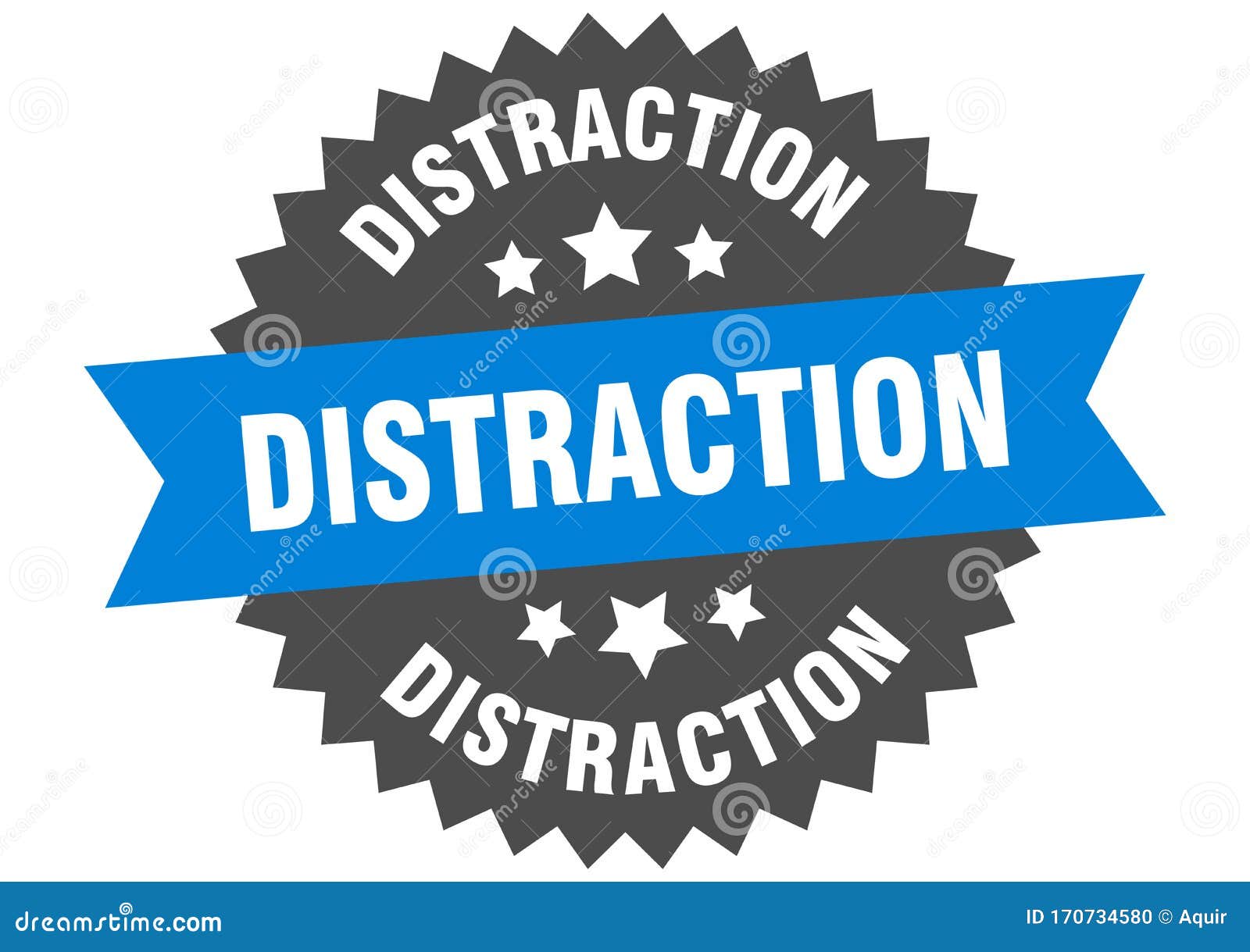 Distraction Sign. Distraction Circular Band Label. Distraction Sticker ...