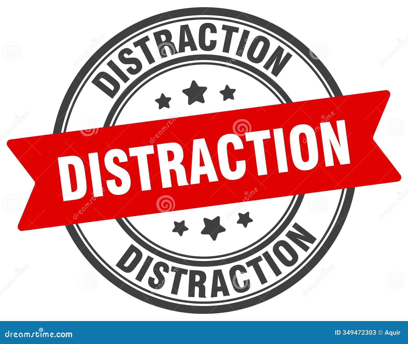 Distraction Stamp. Distraction Label On Transparent Background. Round ...