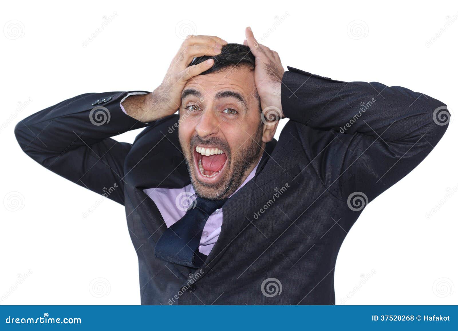 Distraught Businessman Screaming in Anger Stock Photo - Image of ...