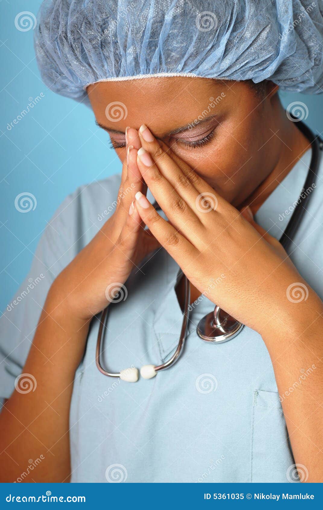 Distraught nurse stock image. Image of gesture, anger - 5361035